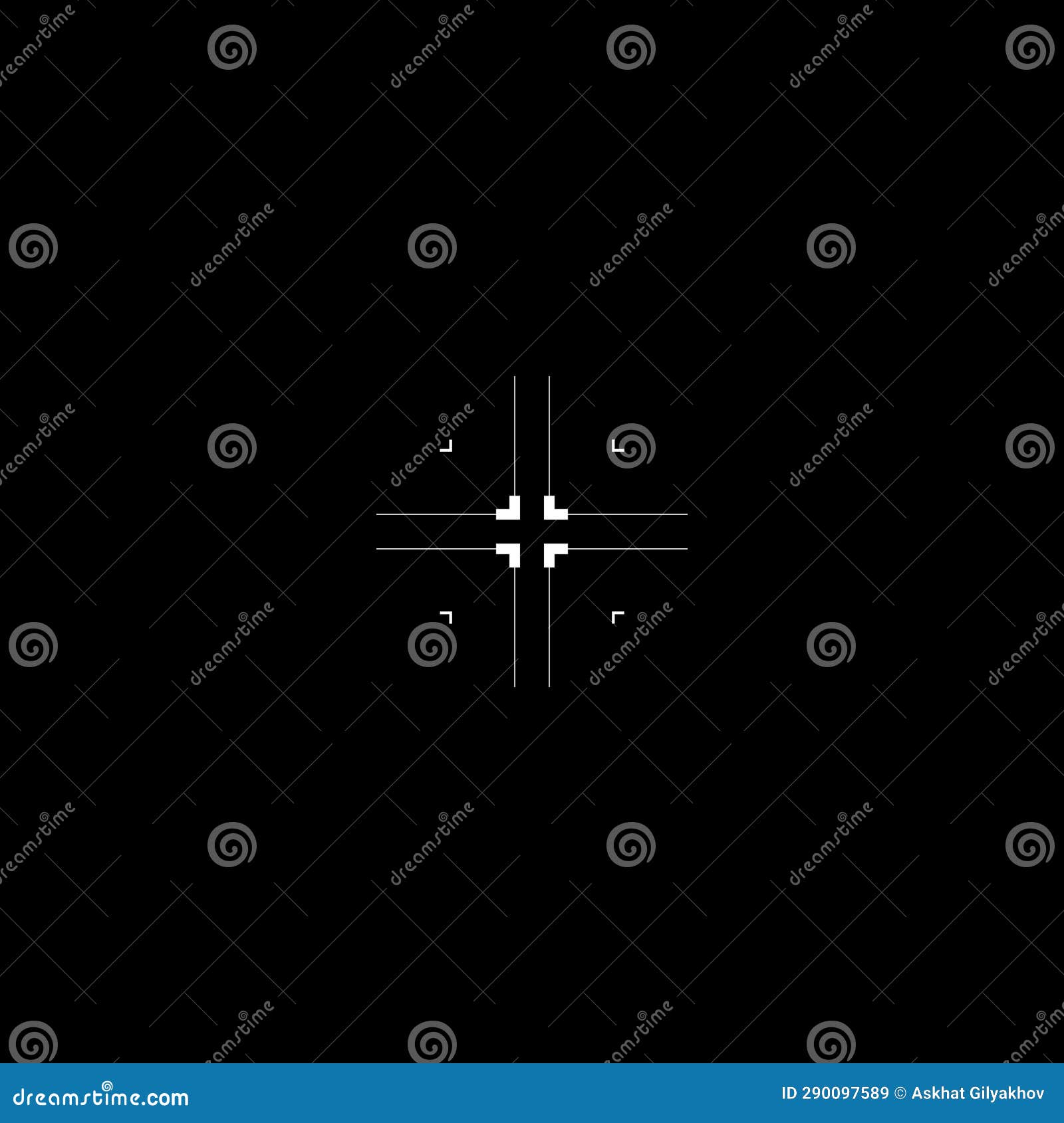 Futuristic GUI Rectangular Target, Aim, Sight, HUD Reticle, Cyberpunk ...