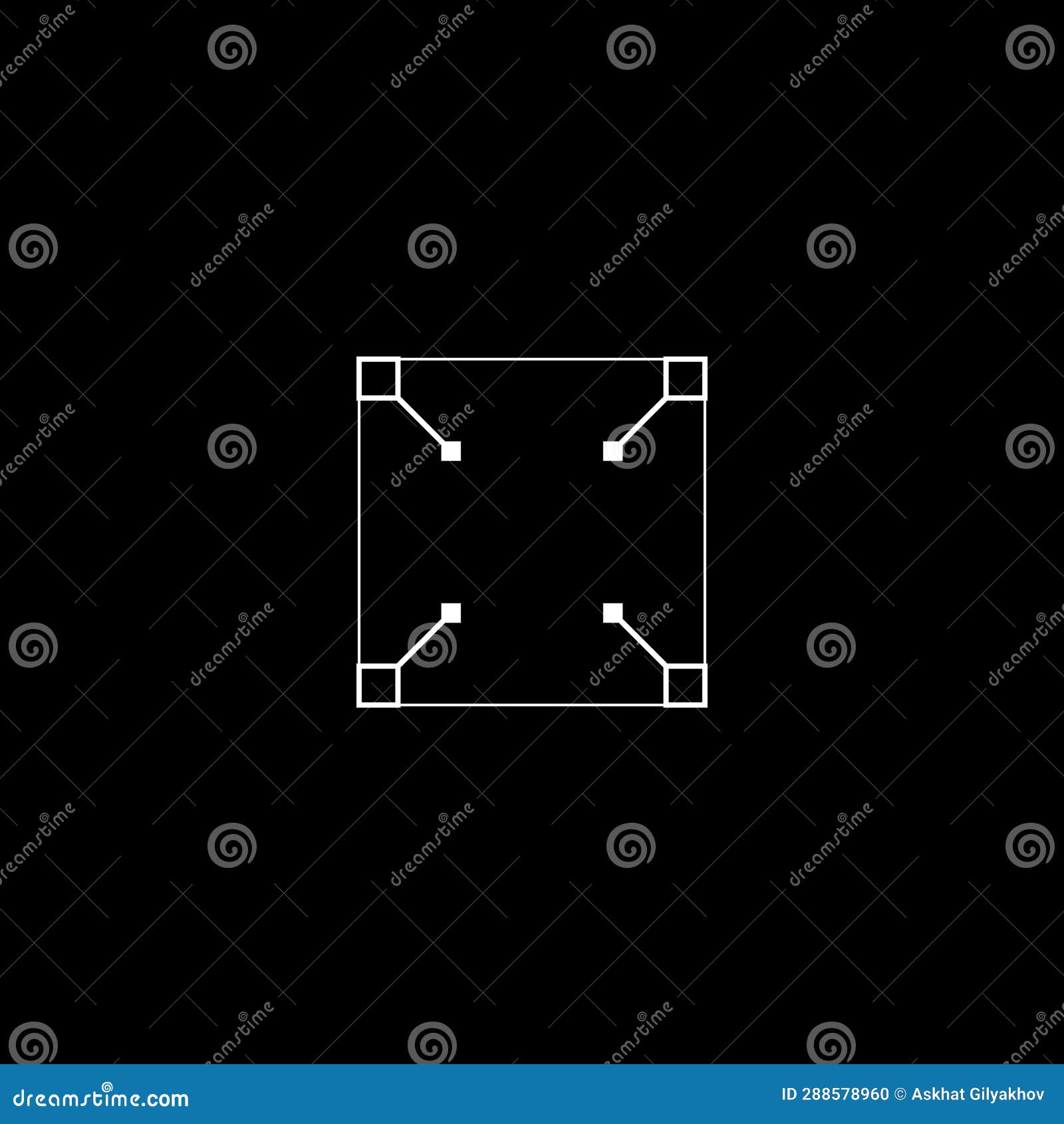 Futuristic GUI Square Target, Cyberpunk Aim, Sight, HUD Reticle Stock ...
