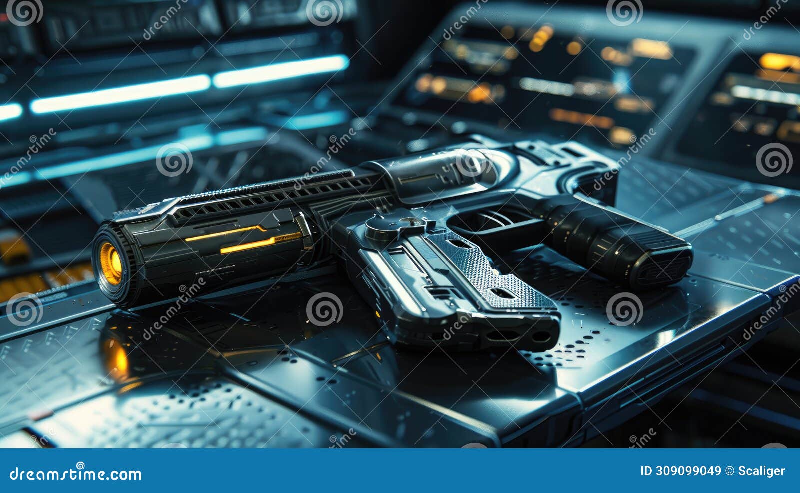 Game Blaster. Cartoon Space Gun For Child Games, Futuristic Alien Laser ...