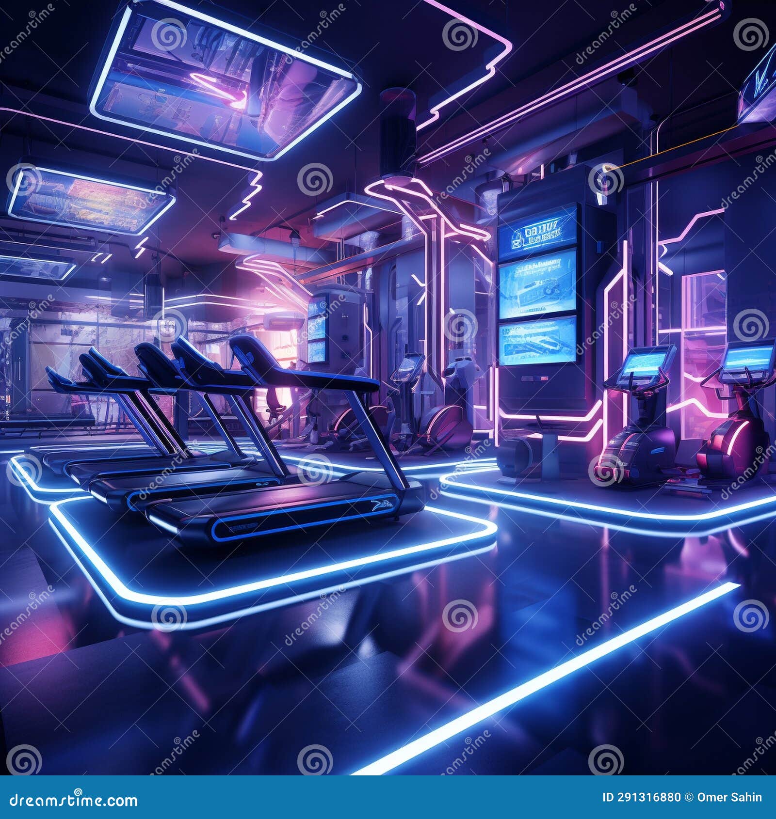 Futuristic Gym Setup Inspired by Revolutionary Regimen Stock Photo ...