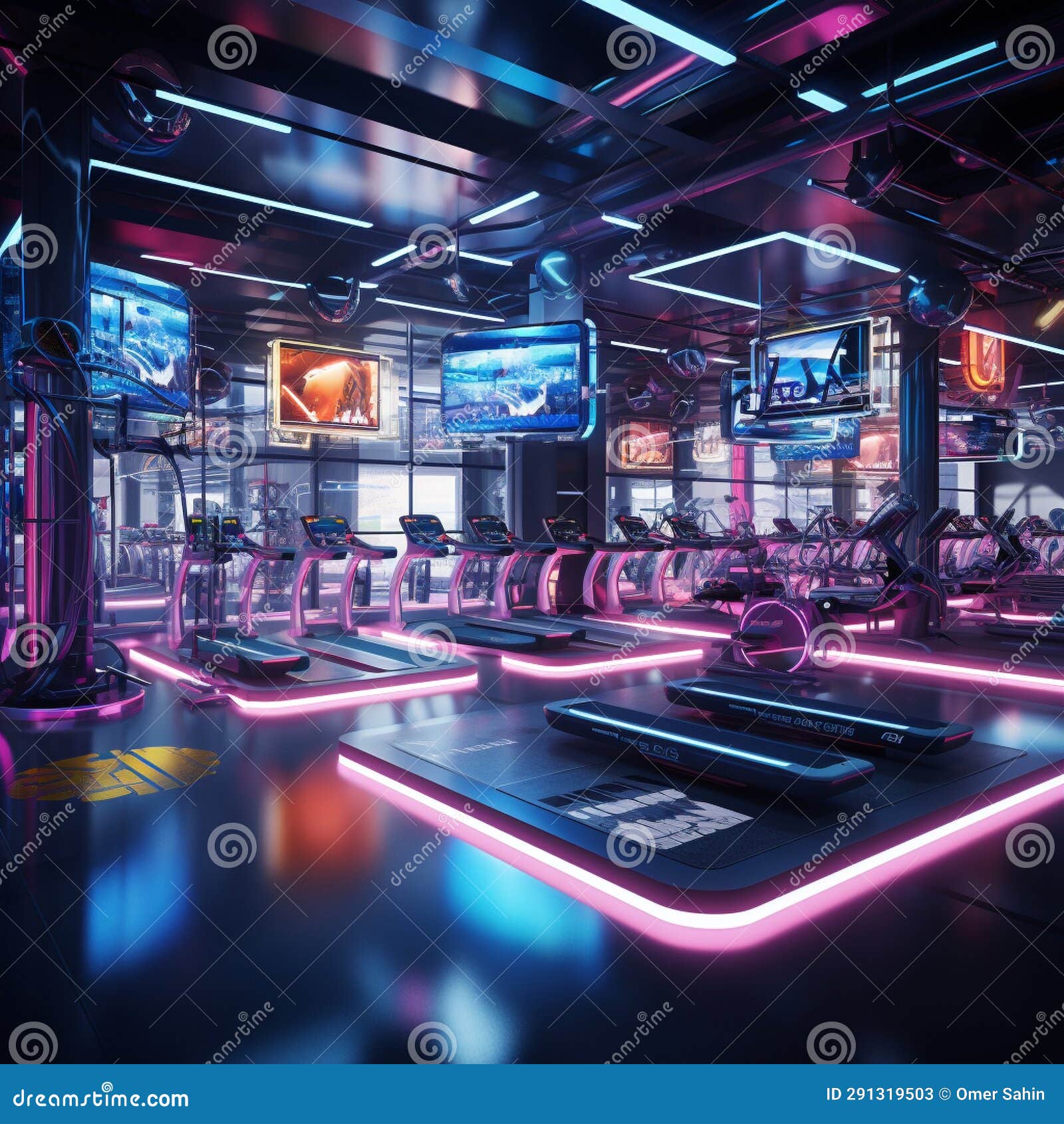 Futuristic Gym Setup Inspired by Revolutionary Regimen Stock Image ...