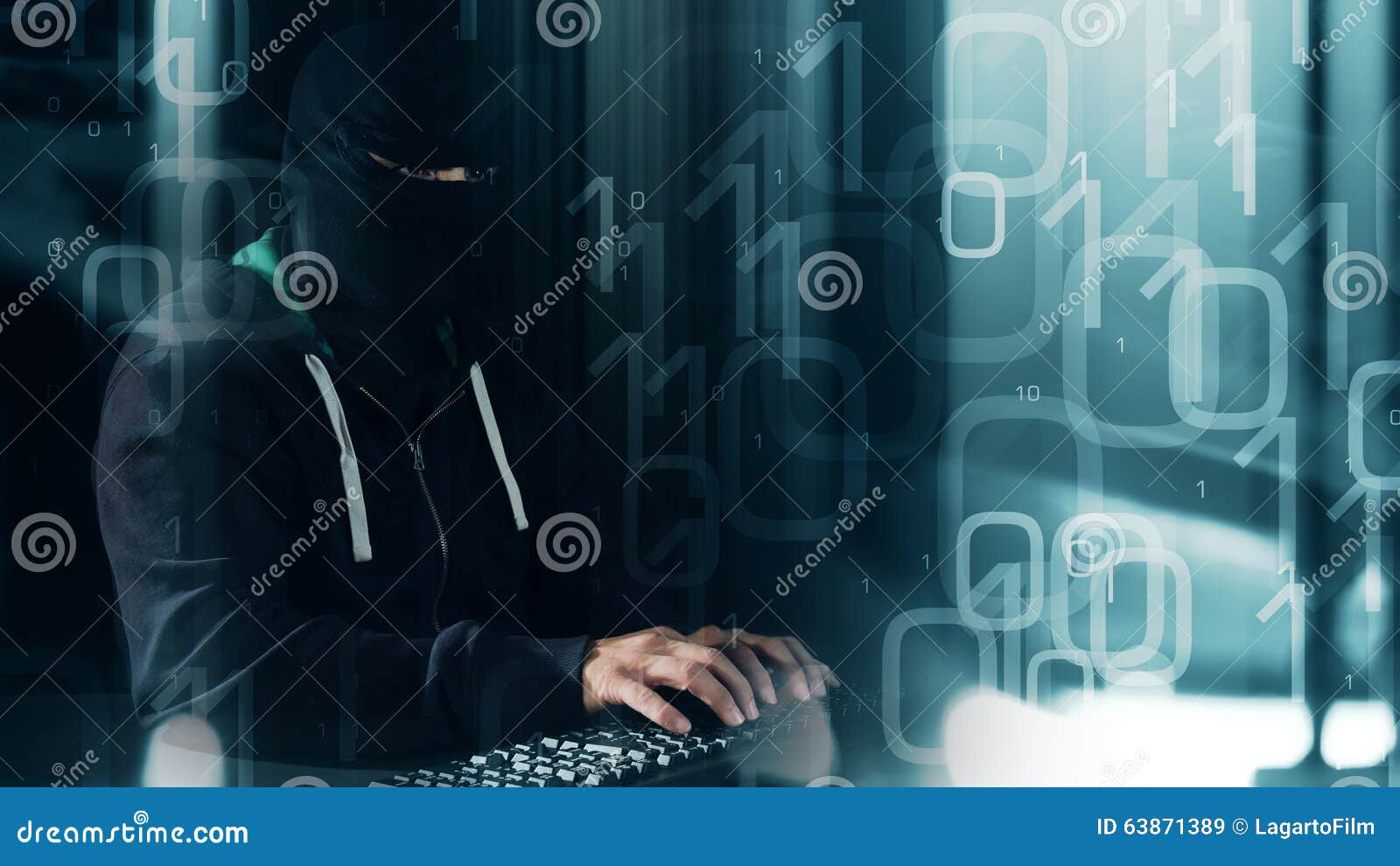 Futuristic Hacker, Binary Background Stock Image - Image of programmer ...