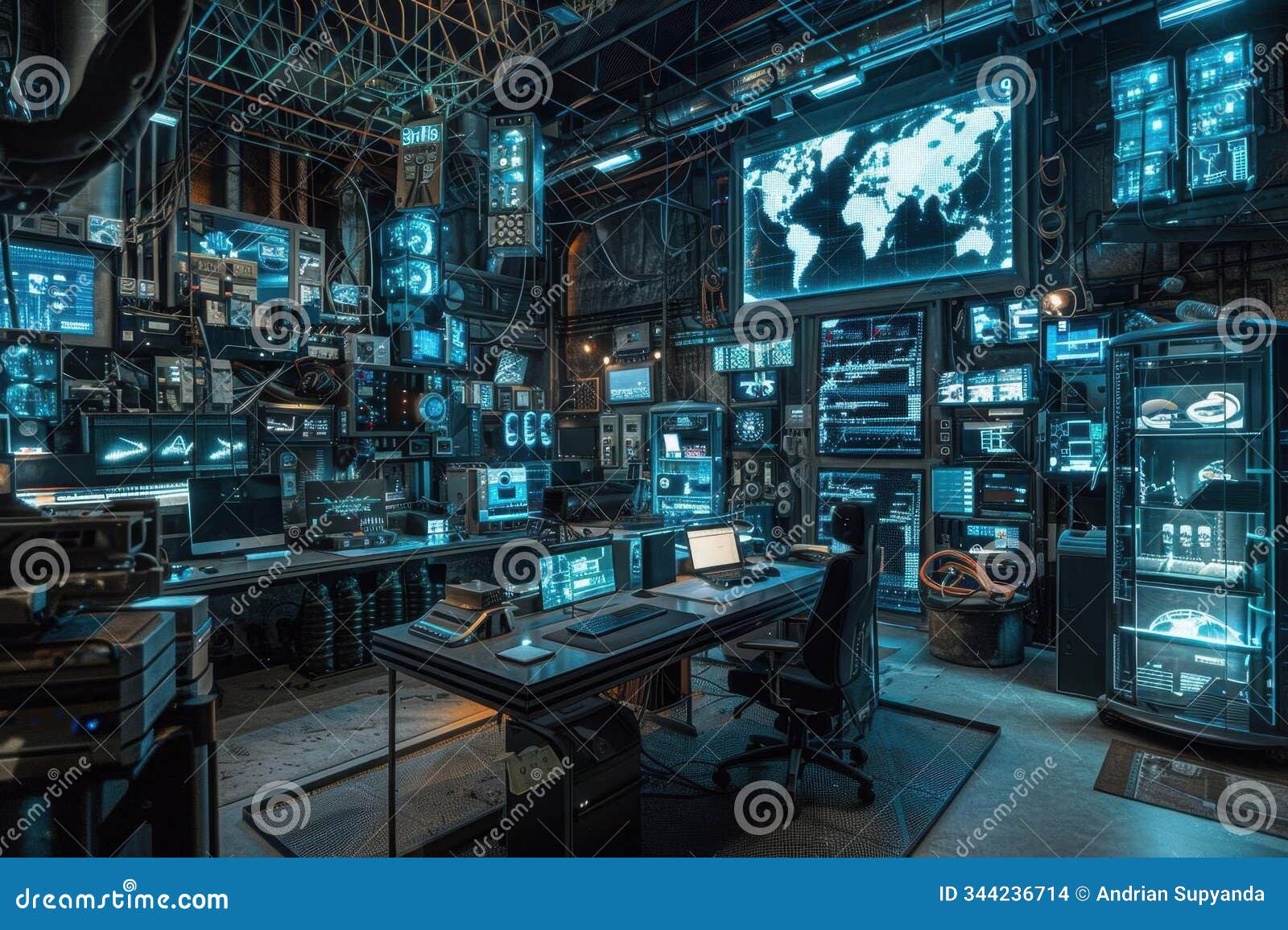 World Map Monitors Display Earth Map On Screens Vector Illustration ...