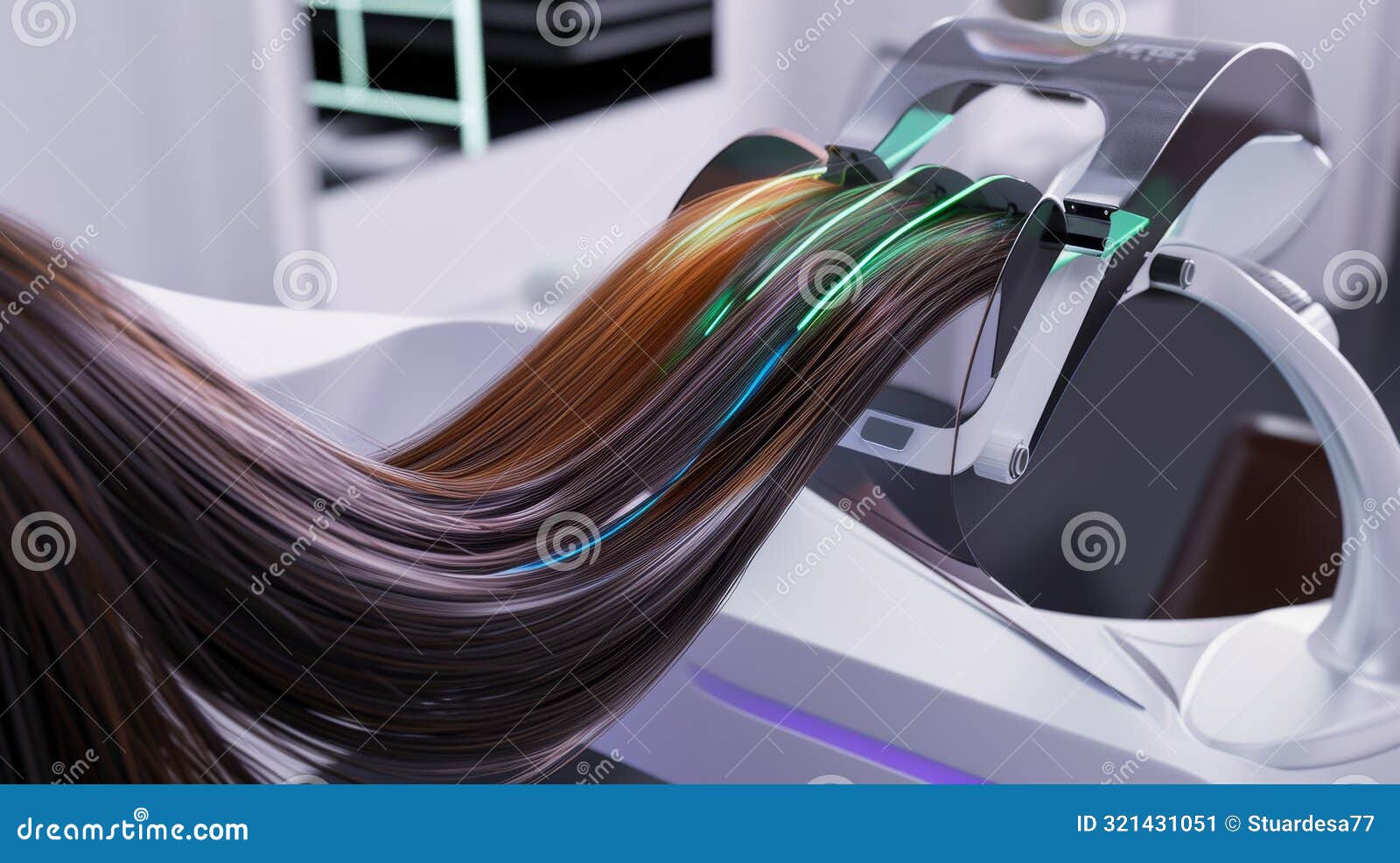 Futuristic Hair Treatment Rendering Stock Image - Image of device ...