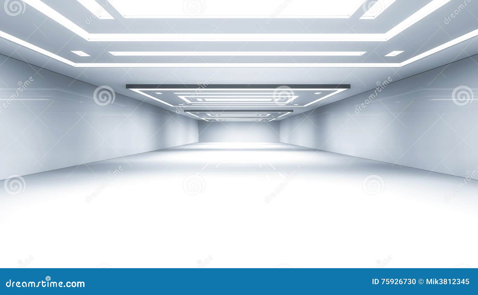 Futuristic Hall Architecture Stock Illustration - Illustration of ...