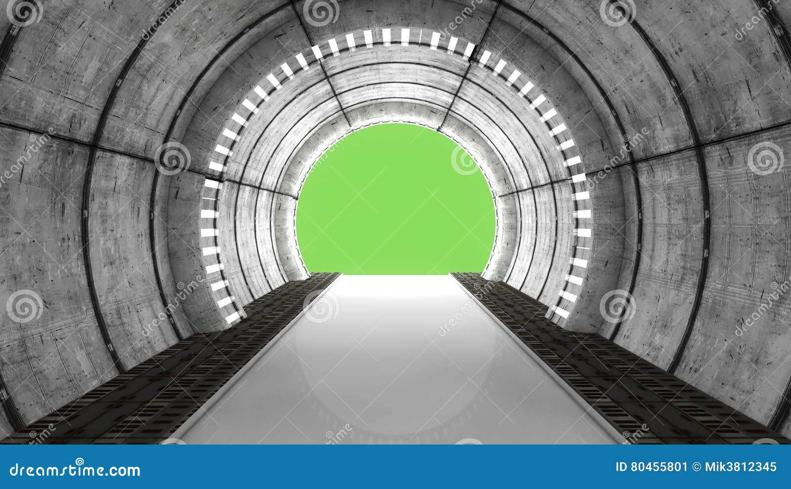 Futuristic Hall Architecture Stock Illustration - Illustration of ...