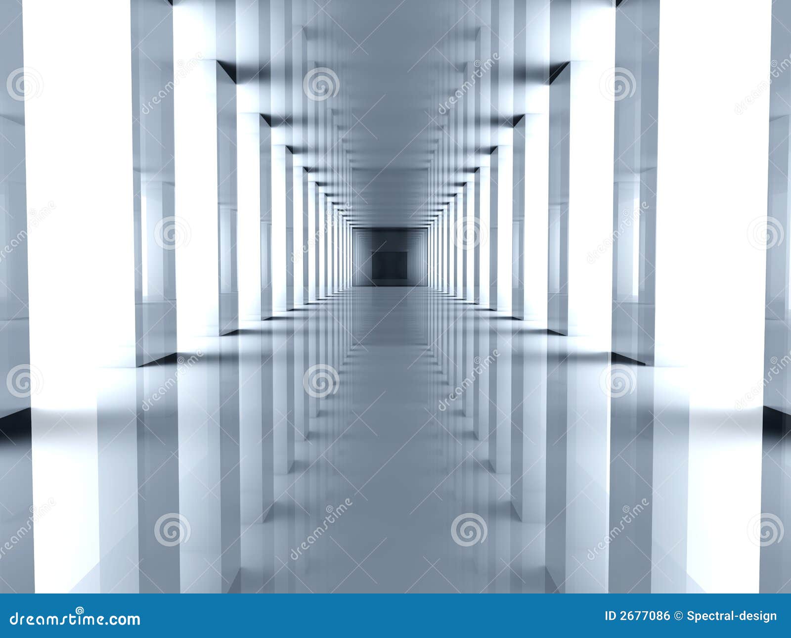 Futuristic Hallway stock illustration. Illustration of clean - 2677086