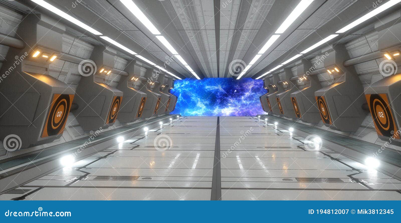 Futuristic Hallway. Concept of Modern Architecture and Interior ...