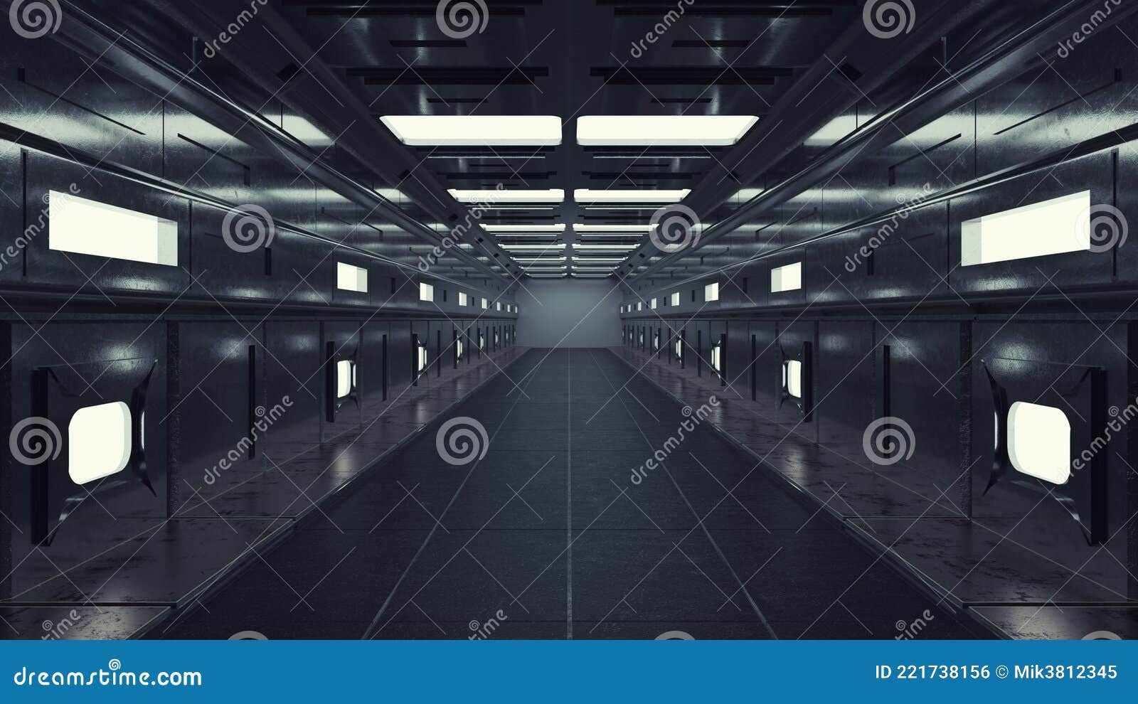 Futuristic Hallway. Concept of Modern Architecture and Interior ...