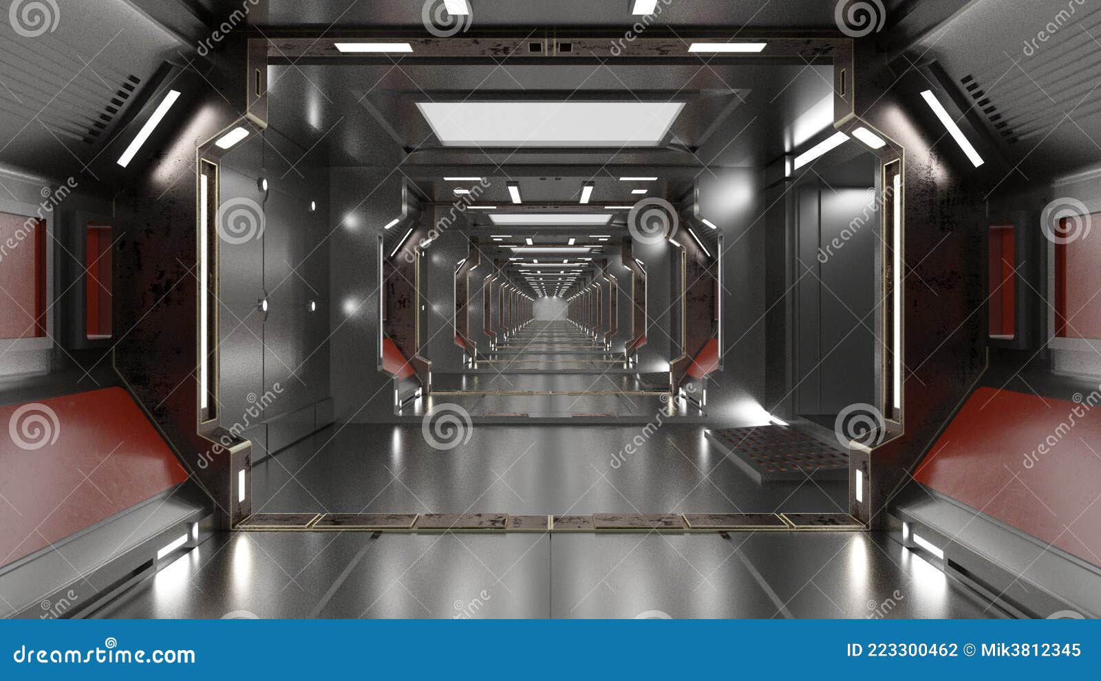 Futuristic Hallway. Concept of Modern Architecture and Interior ...