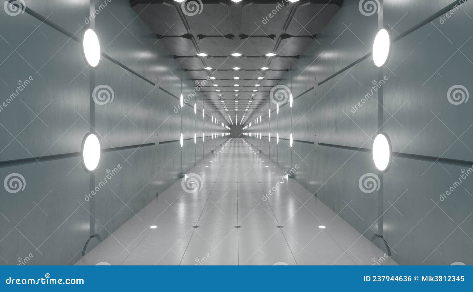 Futuristic Hallway. Concept of Modern Architecture and Interior ...