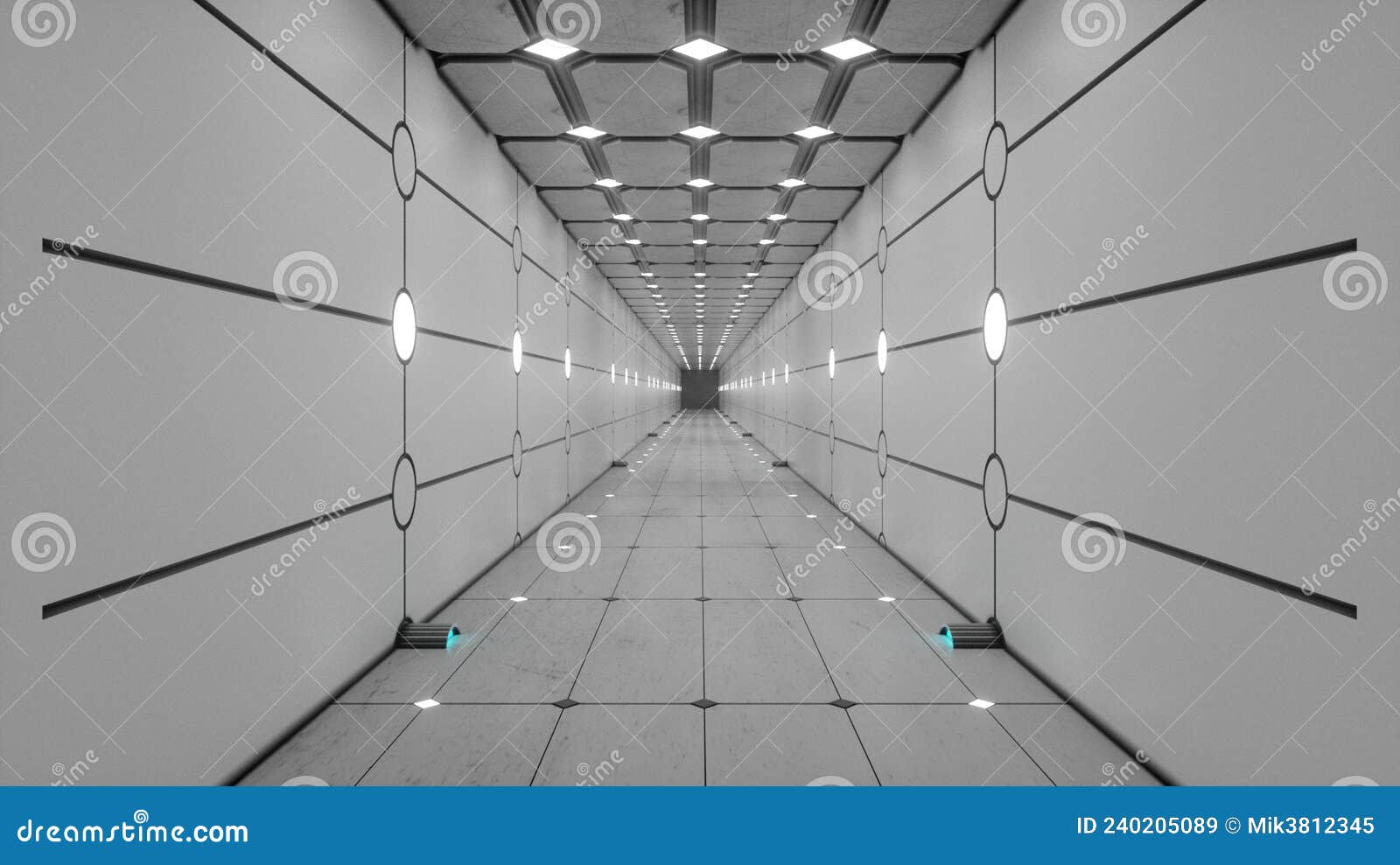 Futuristic Hallway. Concept of Modern Architecture and Interior ...