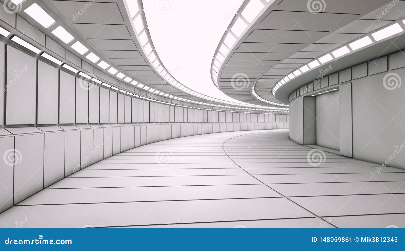 Futuristic Hallway. Interior Concept Design Stock Illustration ...