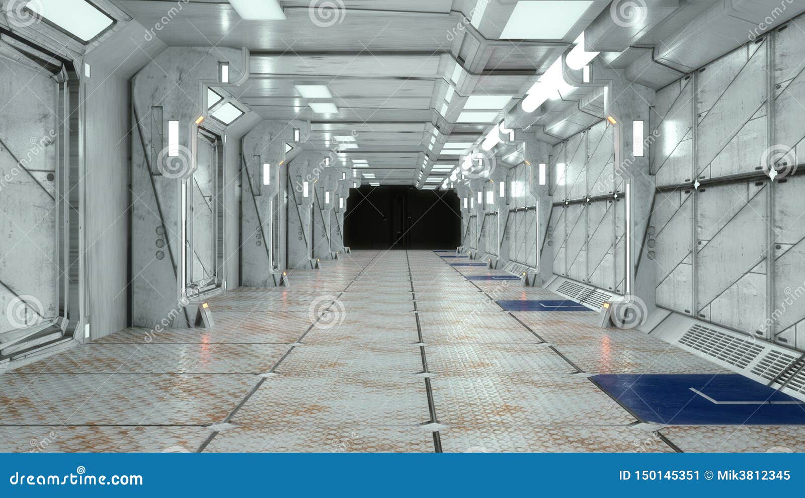 Futuristic Hallway. Interior Concept Design Stock Illustration ...
