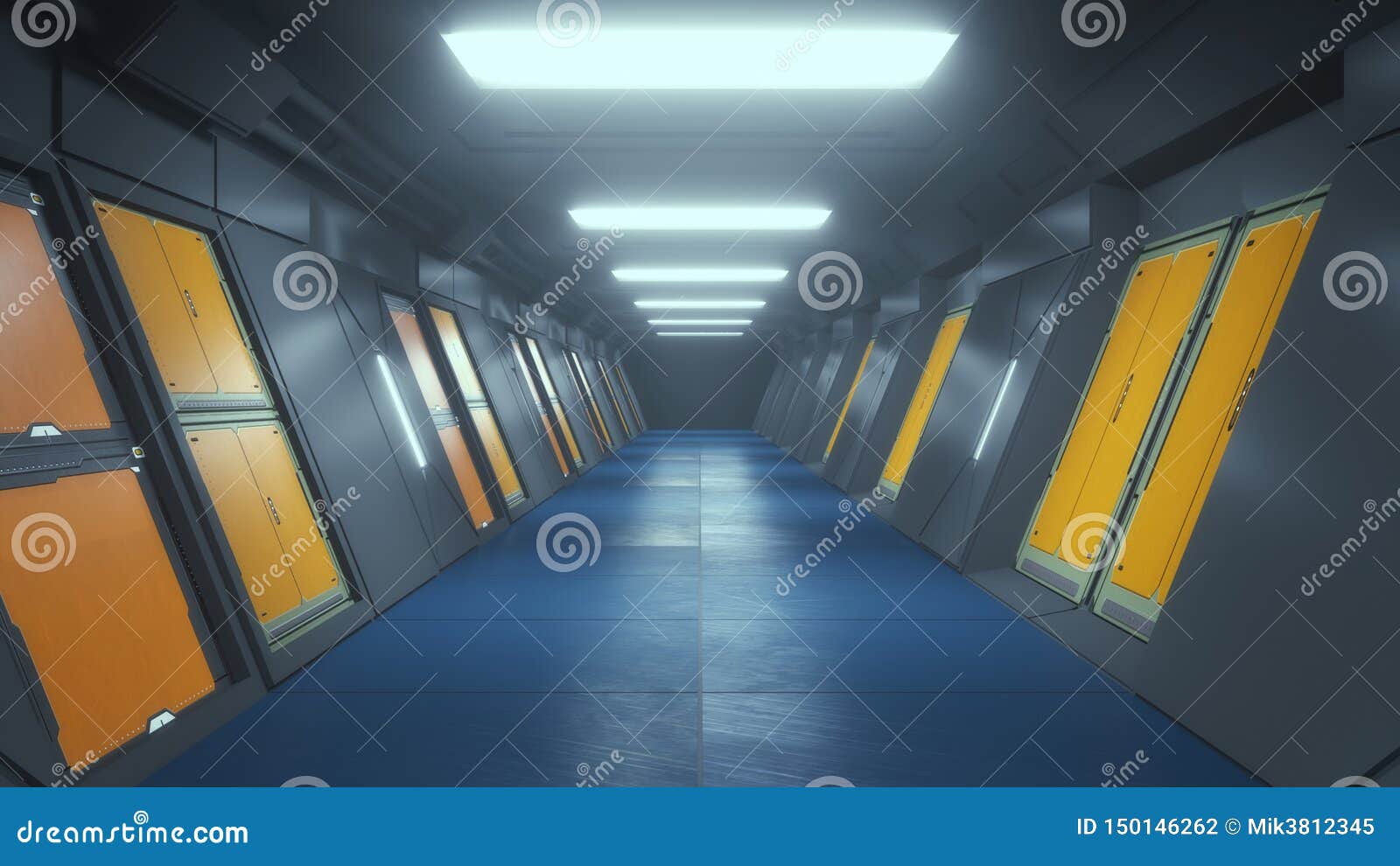 Futuristic Hallway. Interior Concept Design Stock Illustration ...