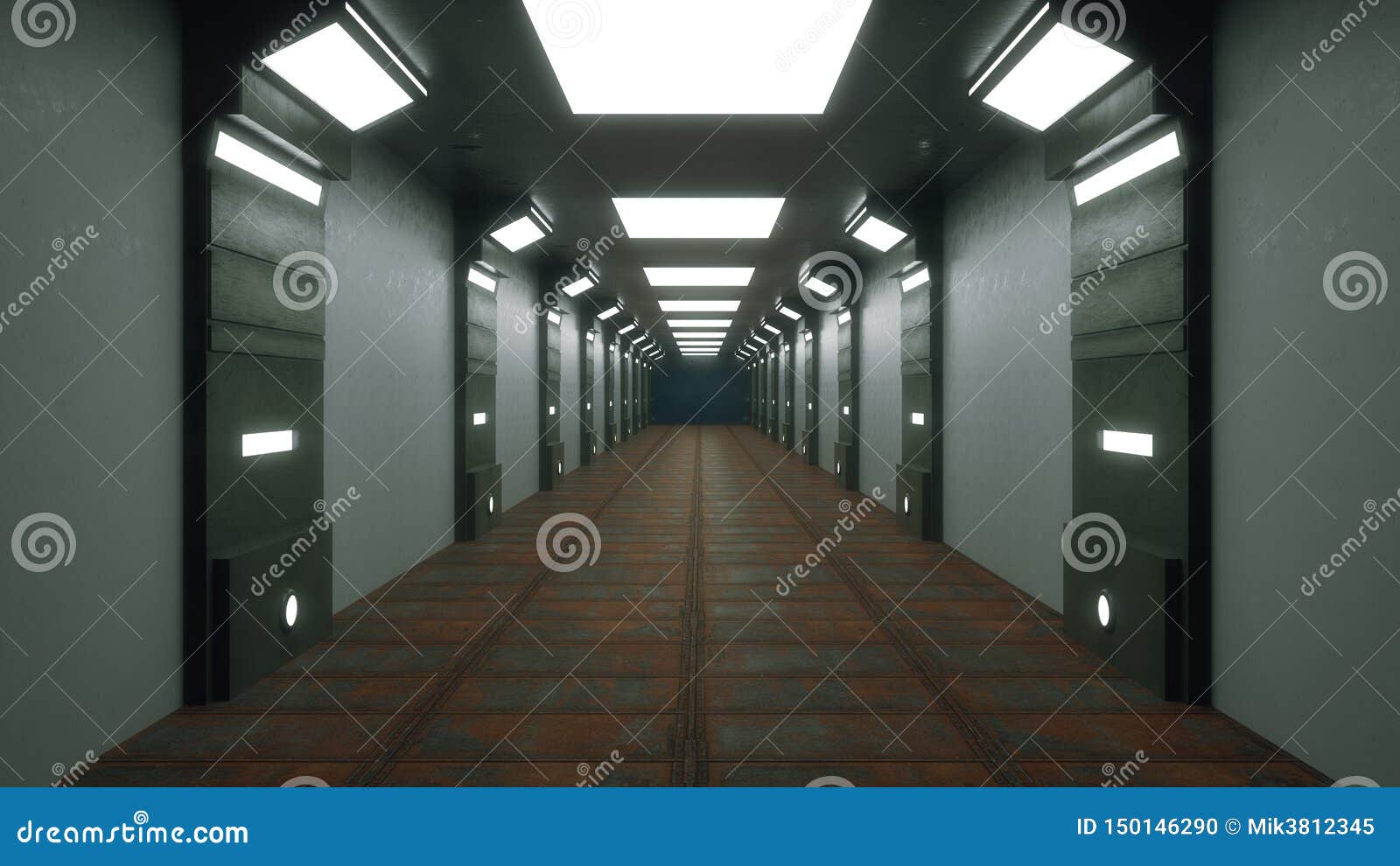 Futuristic Hallway. Interior Concept Design Stock Illustration ...