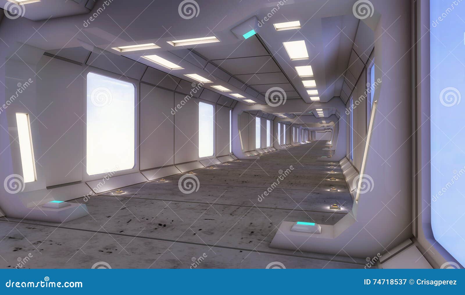 Futuristic Hallway. Interior Concept Design Stock Illustration ...