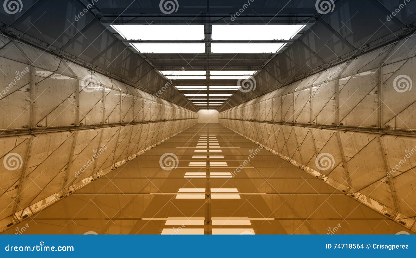 Futuristic Hallway. Interior Concept Design Stock Illustration ...