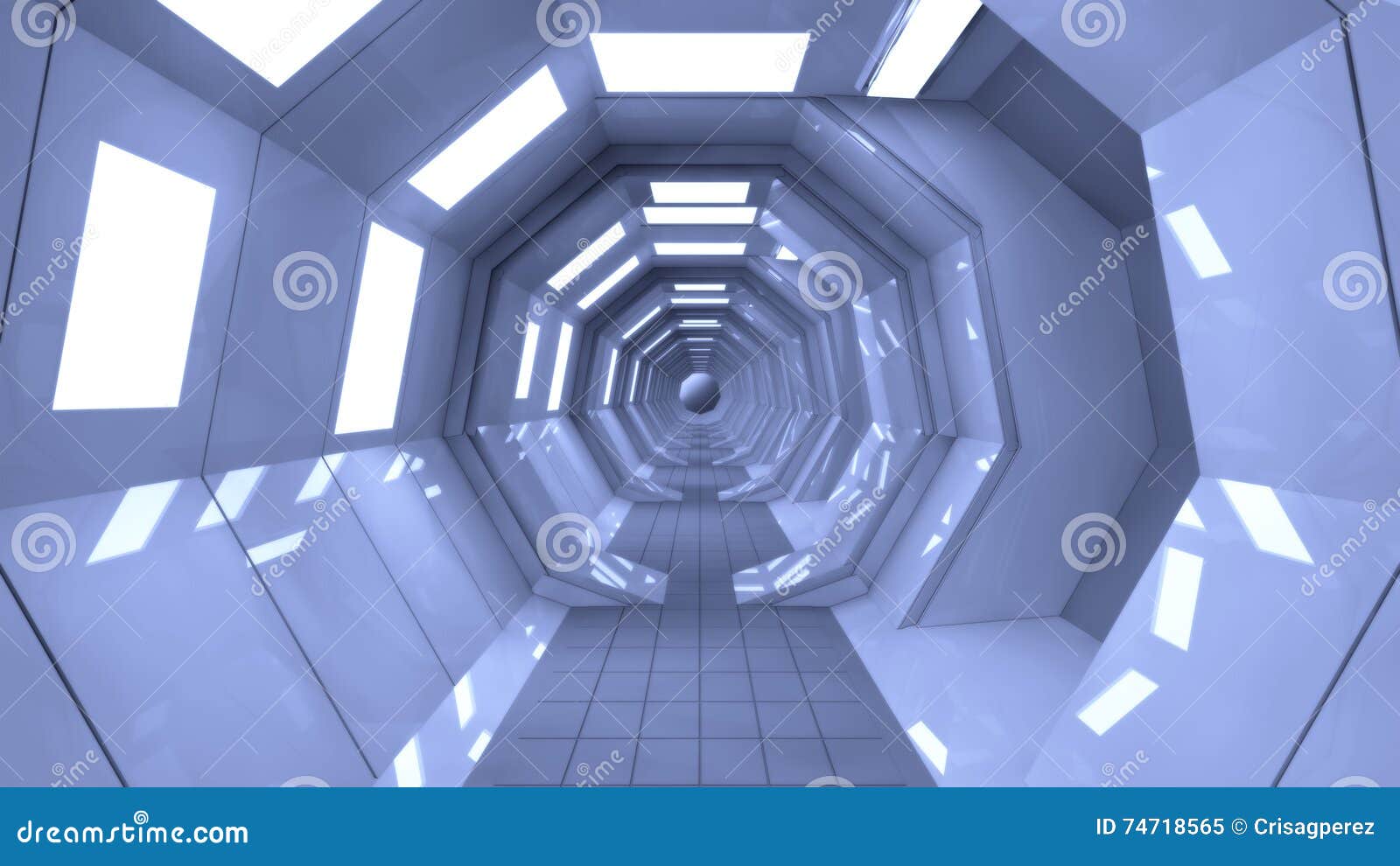 Futuristic Hallway. Interior Concept Design Stock Illustration ...