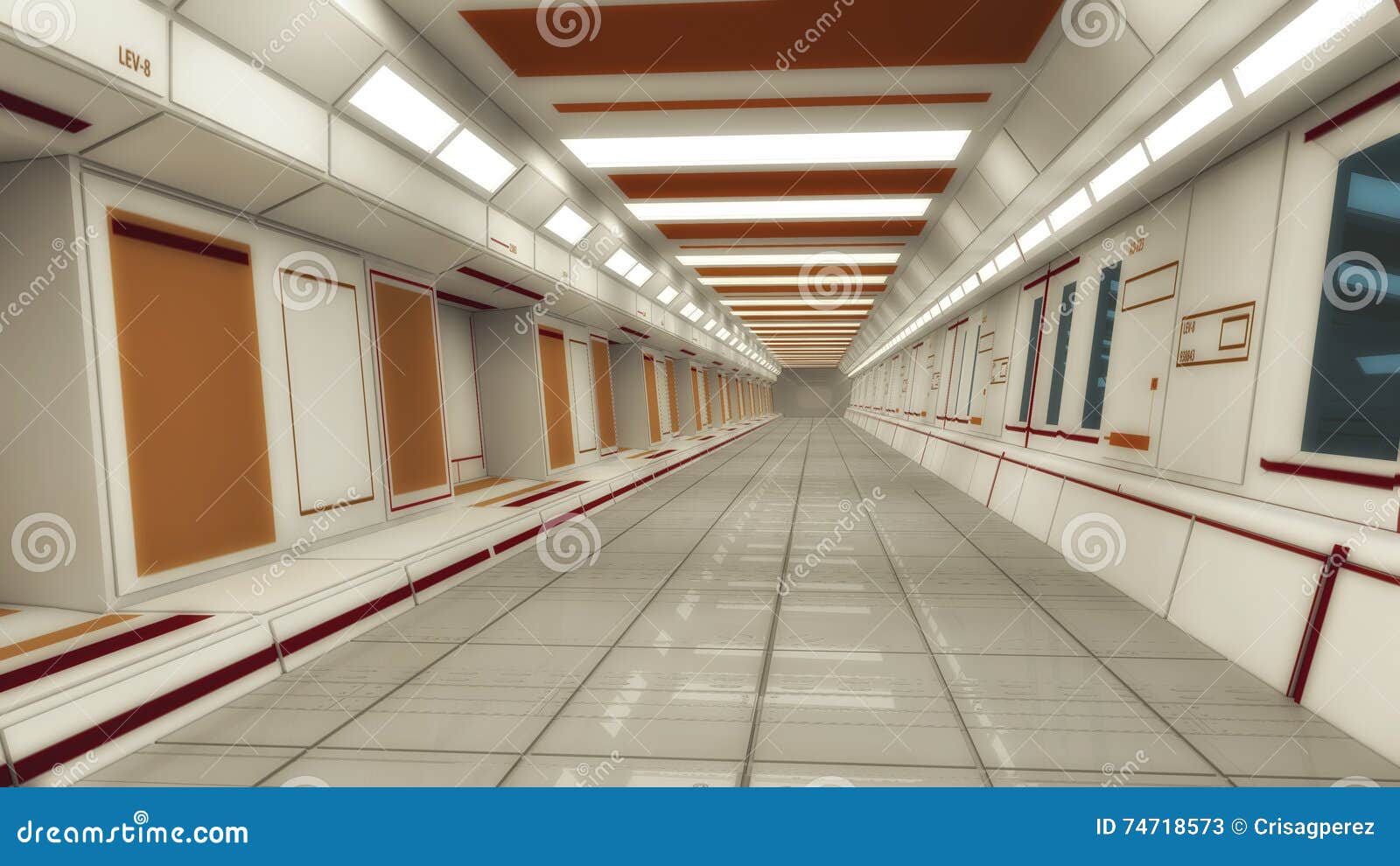 Futuristic Hallway. Interior Concept Design Stock Illustration ...