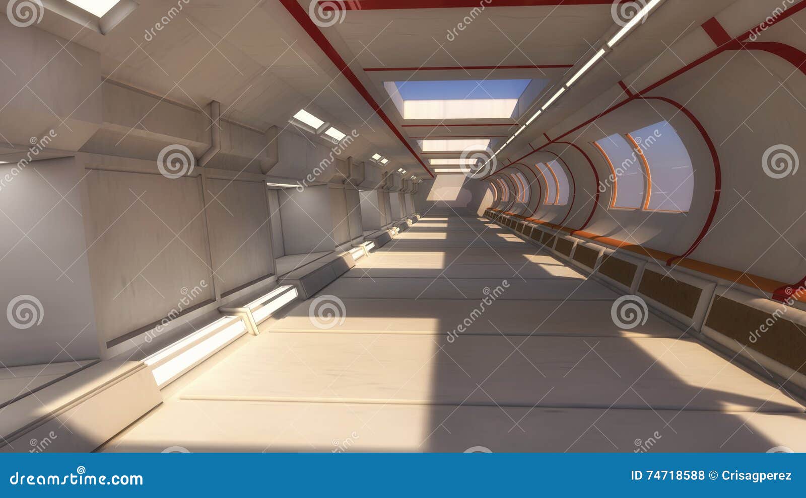 Futuristic Hallway. Interior Concept Design Stock Illustration ...