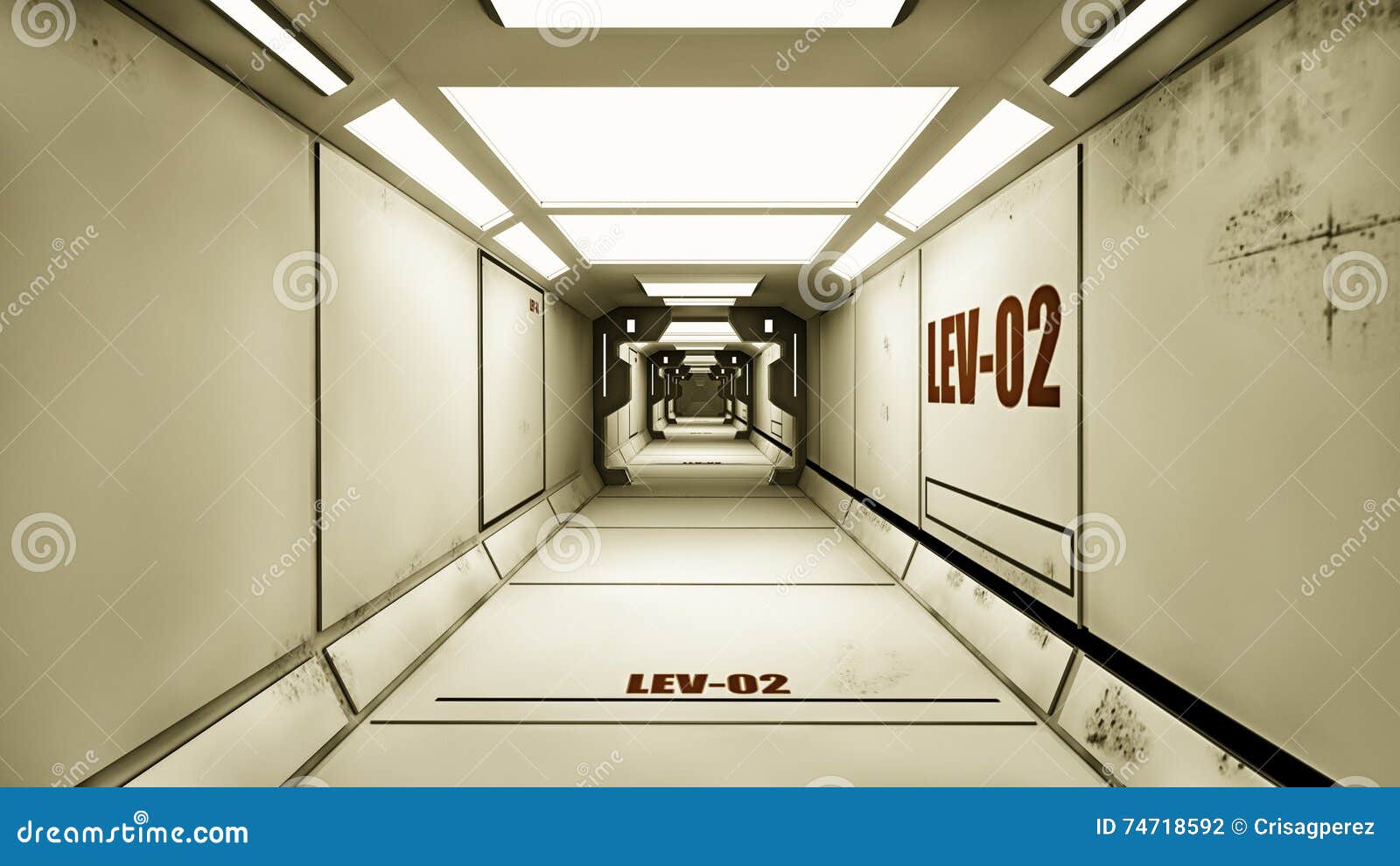 Futuristic Hallway. Interior Concept Design Stock Illustration ...