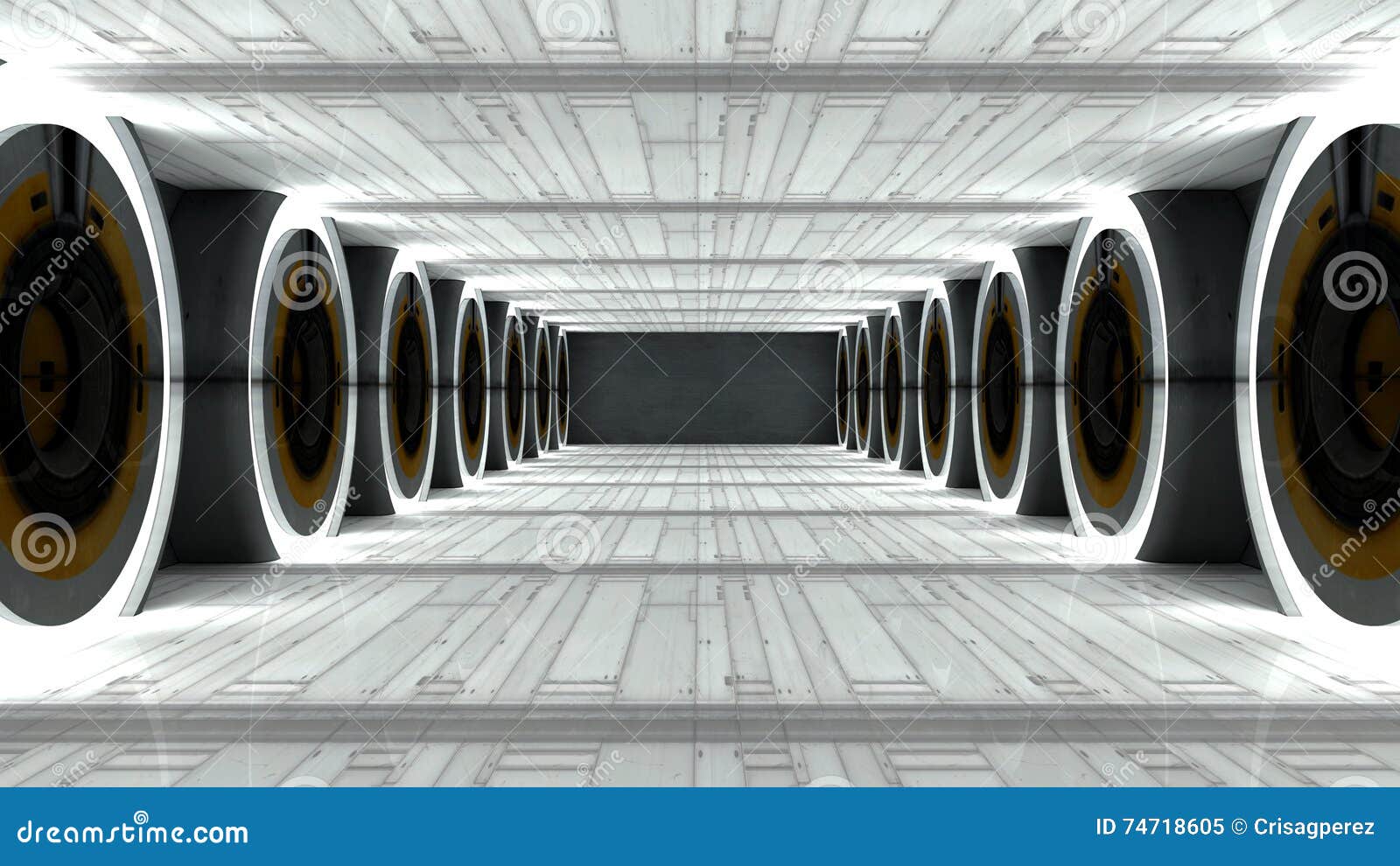 Futuristic Hallway. Interior Concept Design Stock Illustration ...