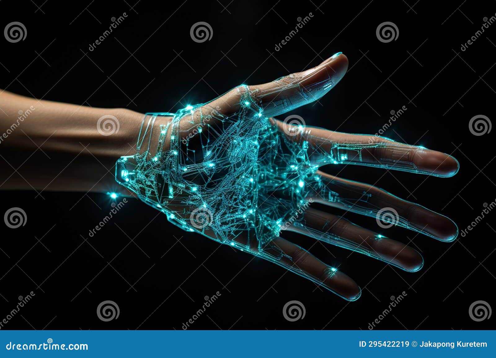 A Futuristic of Hand Interface. Stock Illustration - Illustration of ...