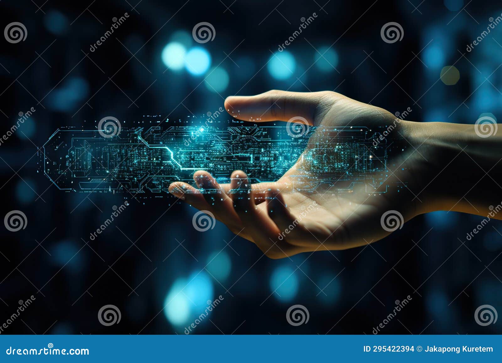 A Futuristic of Hand Interface. Stock Illustration - Illustration of ...
