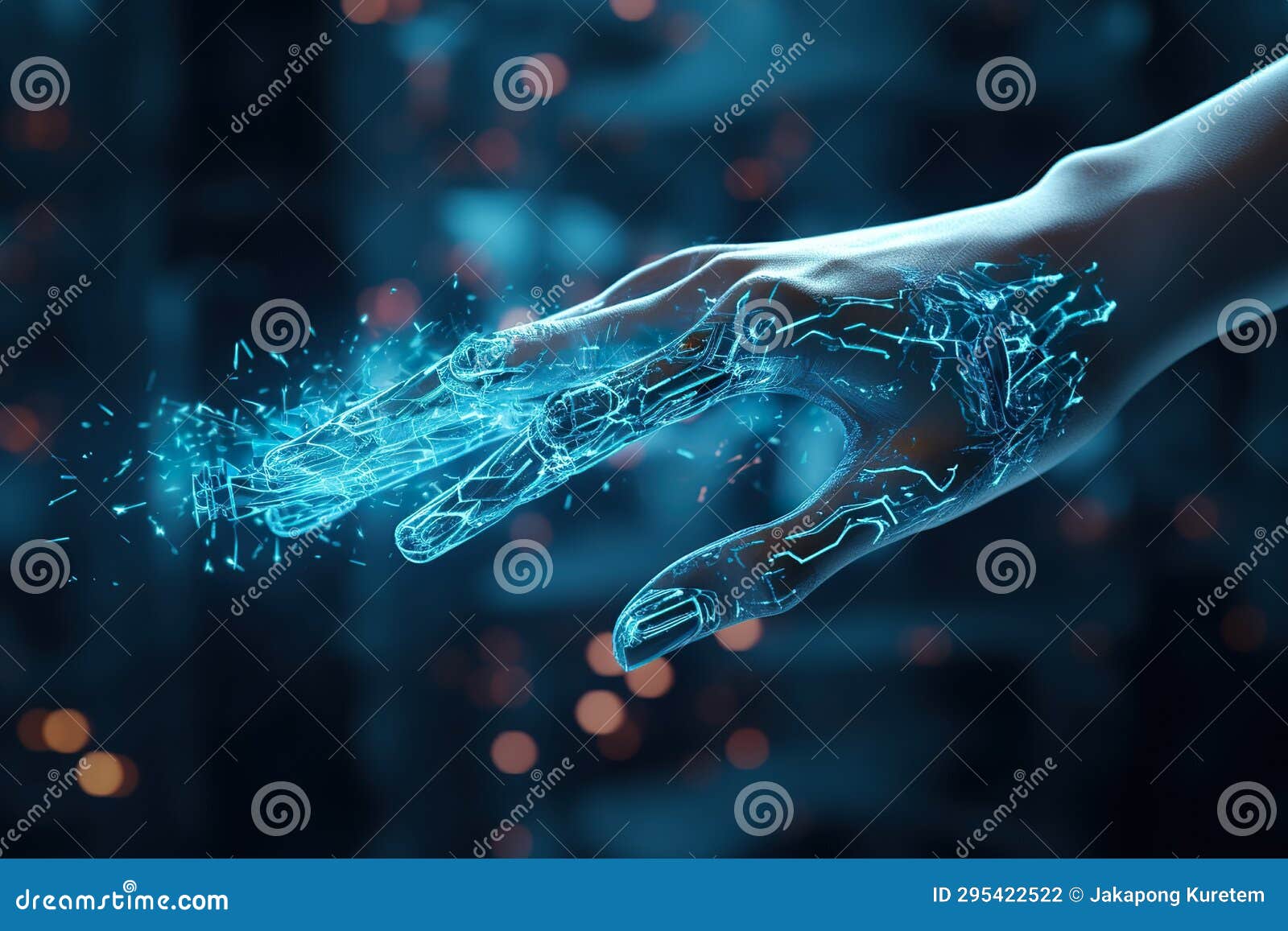 A Futuristic of Hand Interface. Stock Illustration - Illustration of ...