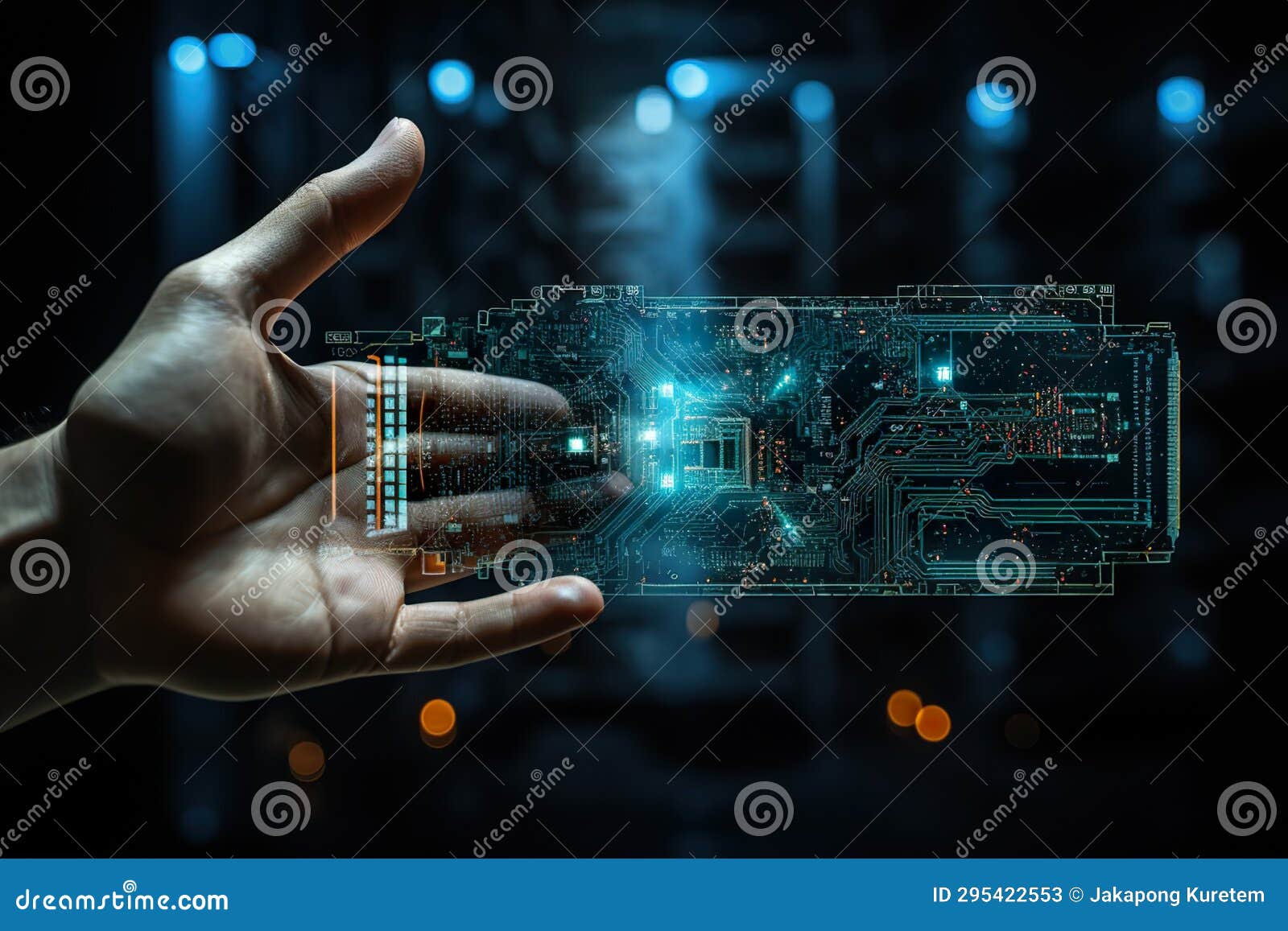 A Futuristic of Hand Interface. Stock Illustration - Illustration of ...