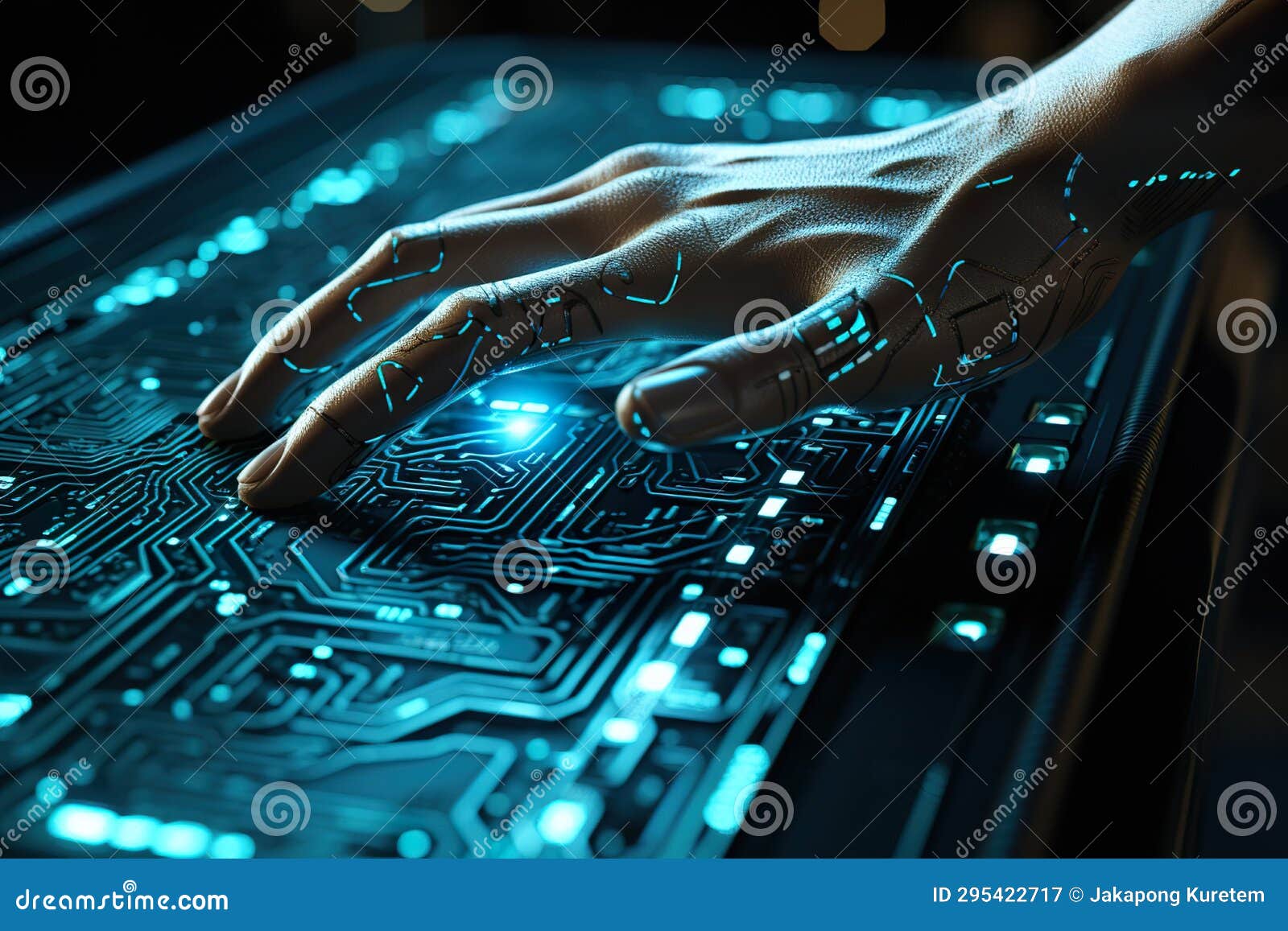 A Futuristic of Hand Interface. Stock Image - Image of graphic ...