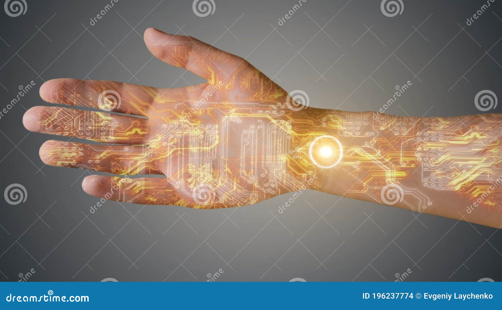 Futuristic Hand Using High Technology and Electronics Stock Footage ...