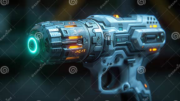 Futuristic Handheld Device with Glowing Elements Designed for Sci-Fi ...