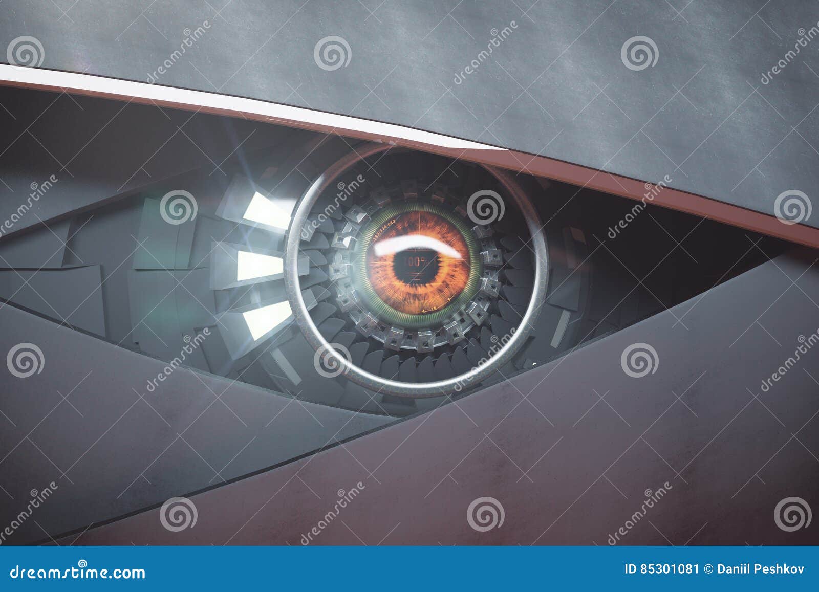 Futuristic hazel eye stock illustration. Illustration of background ...