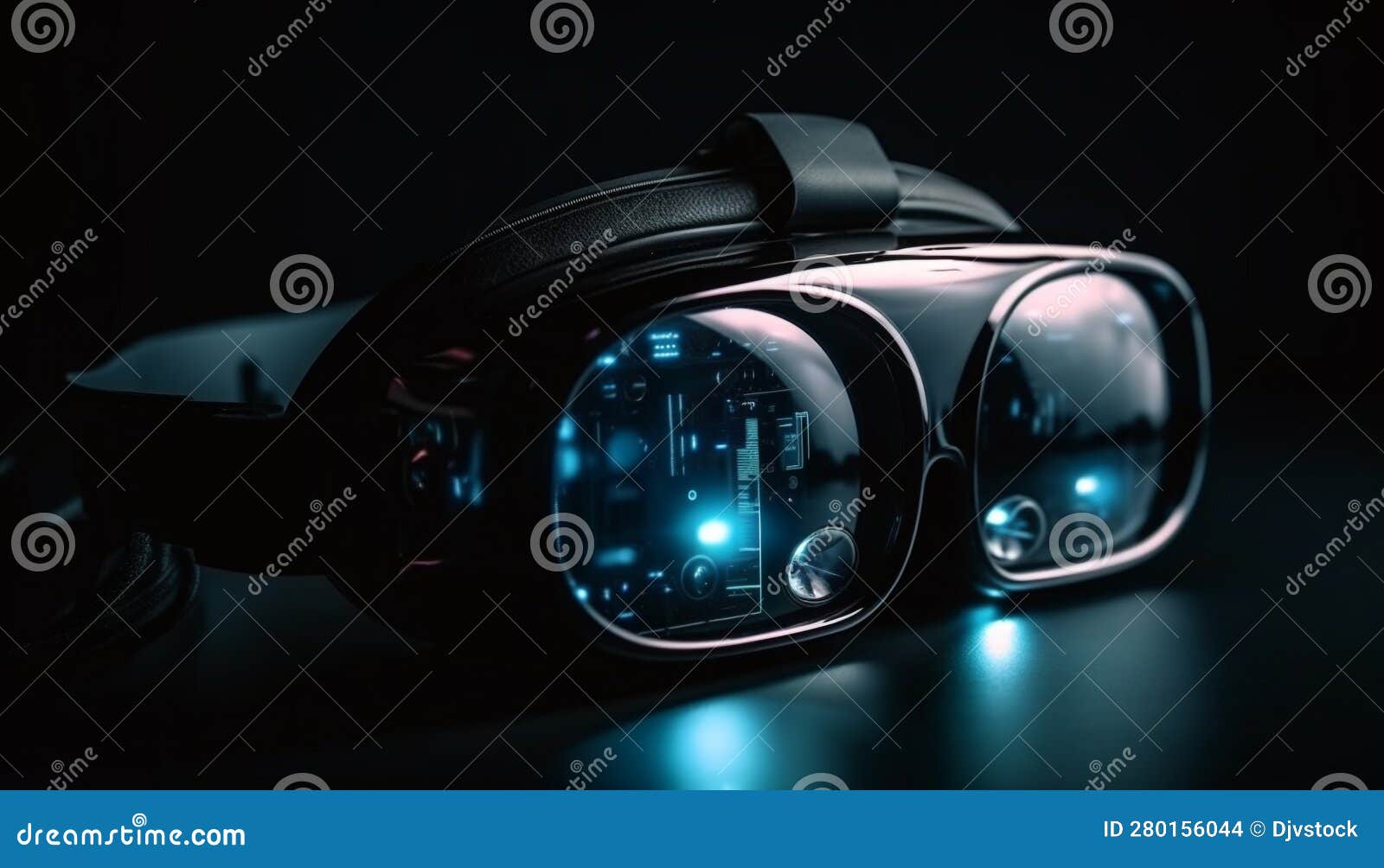 Futuristic Headset with Optical Lens for Virtual Reality Simulation ...