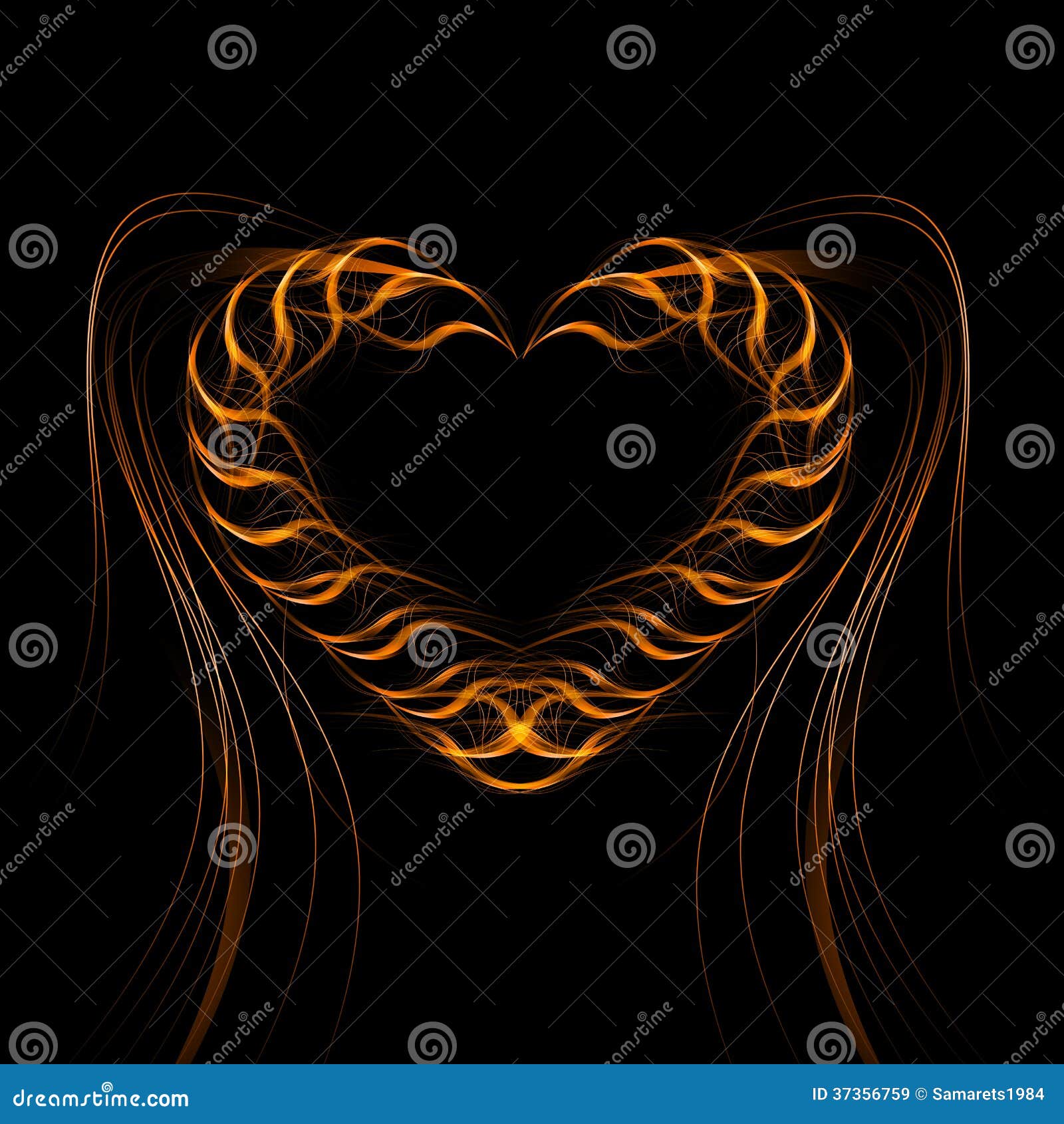 Futuristic Heart Background Light Lines, Abstract Stock Vector ...