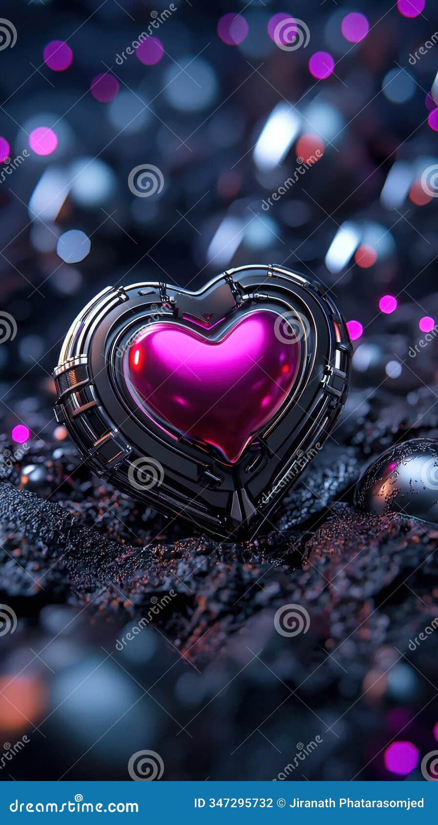 Futuristic Heart Design with Holographic Effect and Vibrant Colors ...