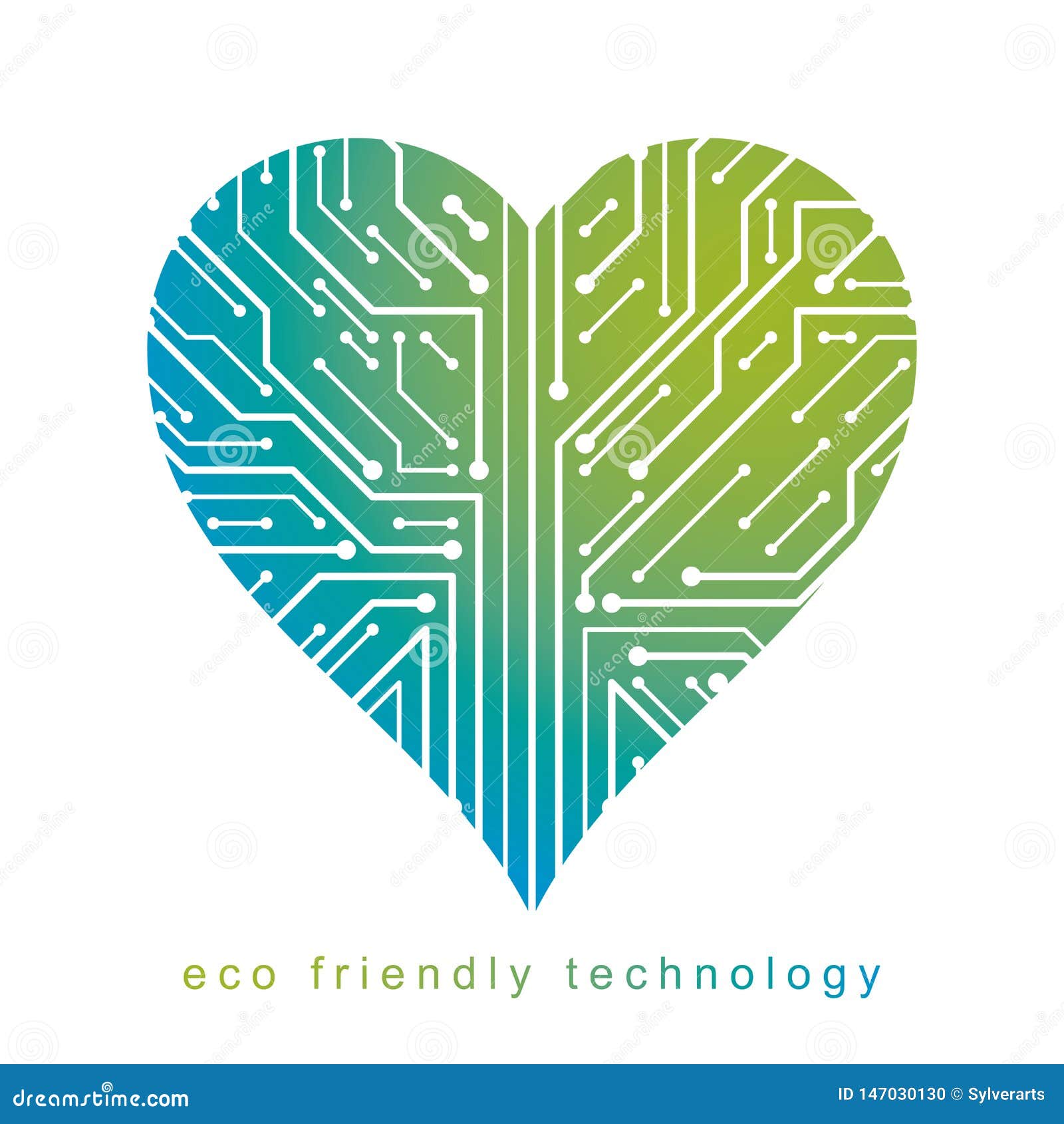 Futuristic Heart Shape Vector Illustration, Technology and Science ...