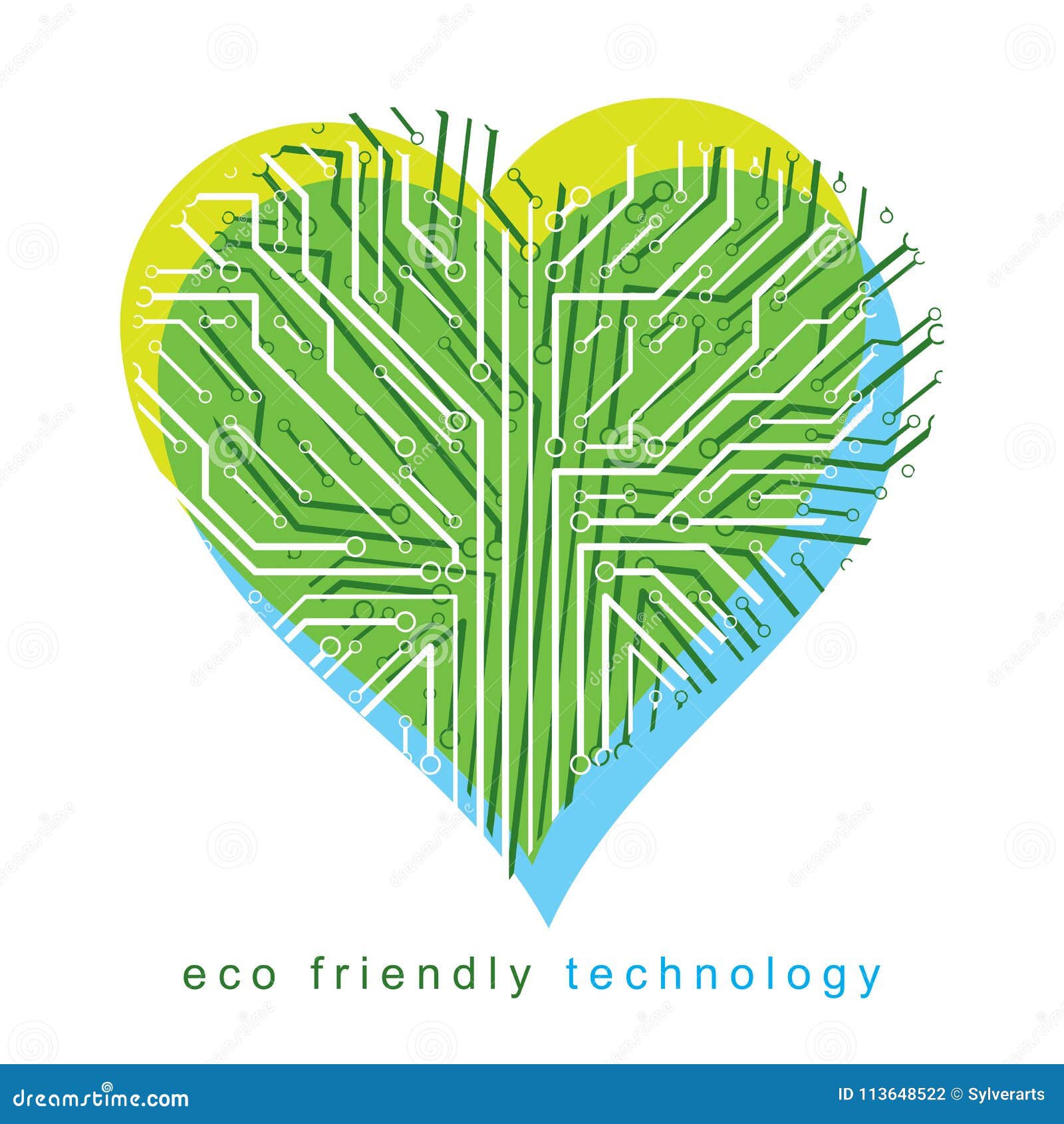 Futuristic Heart Shape Vector Illustration, Technology and Science ...