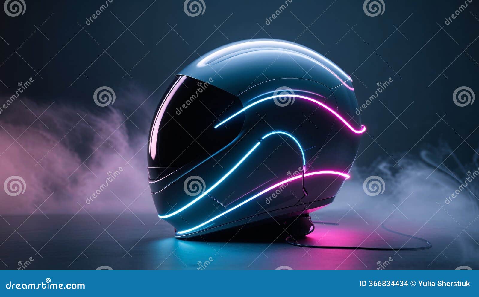 Futuristic Helmet With Digital HUD Display In Sci-Fi Environment ...