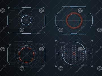 Futuristic Helmet Hud Screens Cockpit View. Glowing Visual Display ...