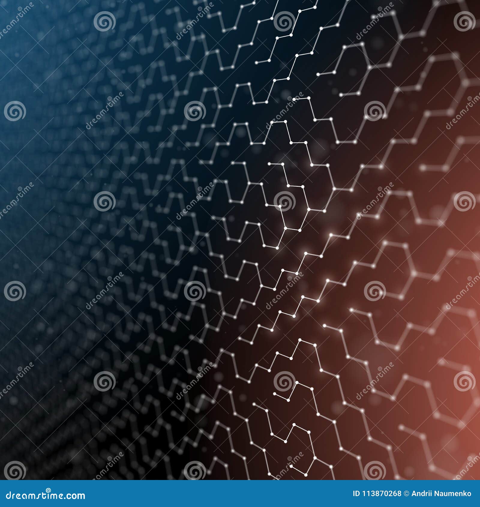 Futuristic Hexagon Pattern Abstract Background. 3d Render Illustration ...