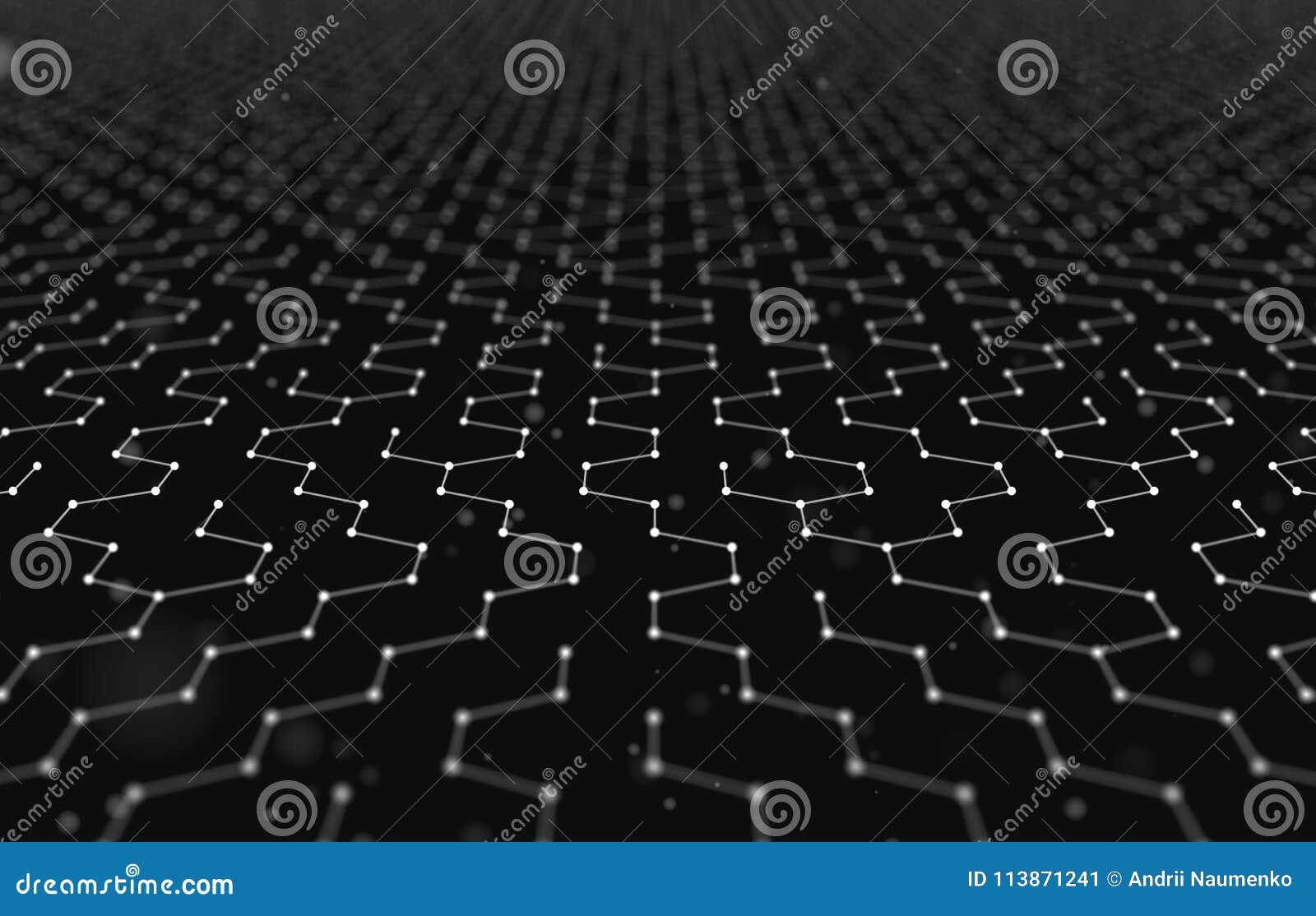 Futuristic Hexagon Pattern Abstract Background. 3d Render Illustration ...