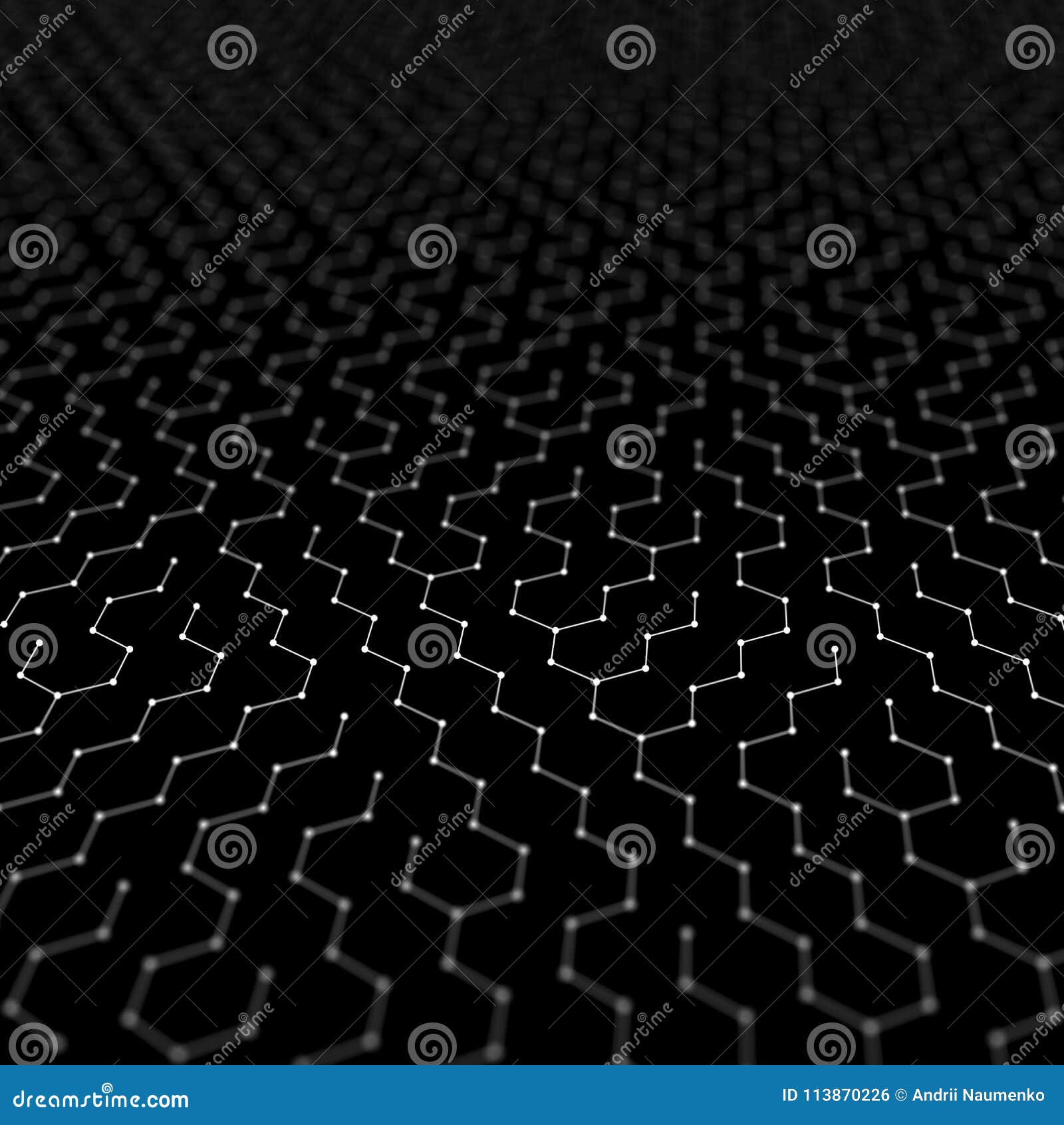Futuristic Hexagon Pattern Abstract Background. 3d Render Illustration ...