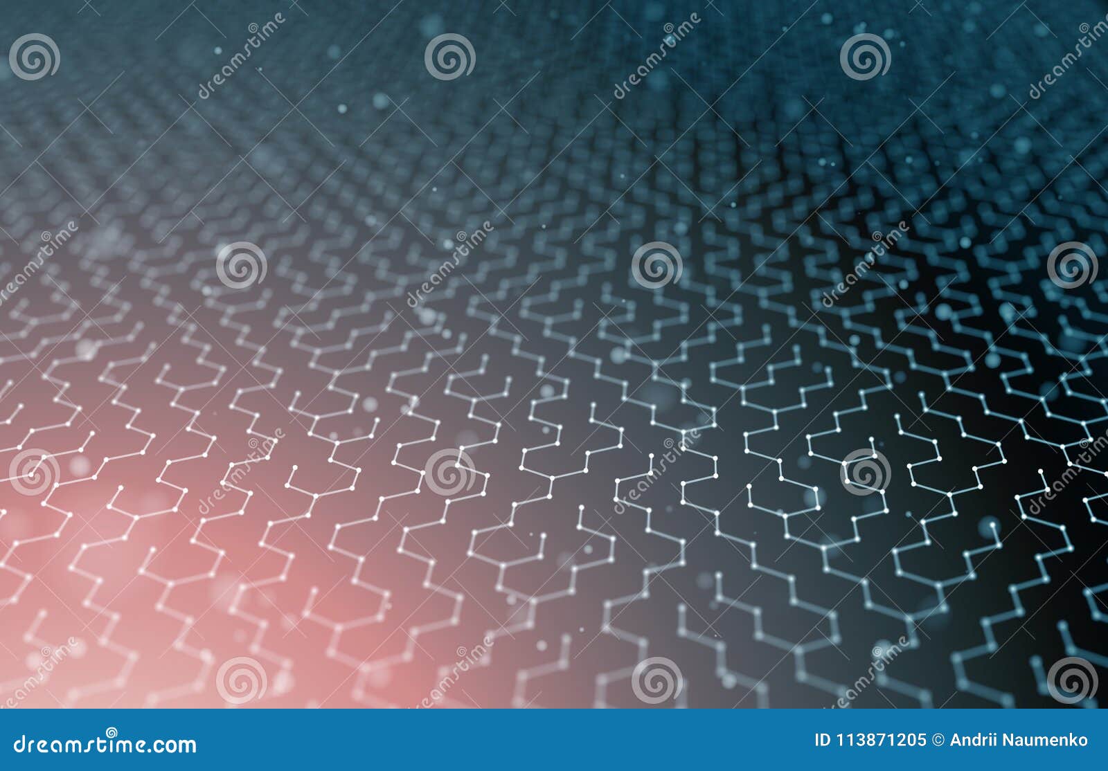 Futuristic Hexagon Pattern Abstract Background. 3d Render Illustration ...