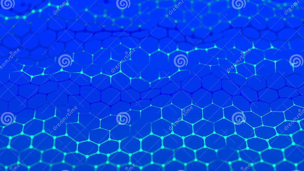 Futuristic Hexagon Wave. Abstract Hexagon Wave Pattern. Light ...