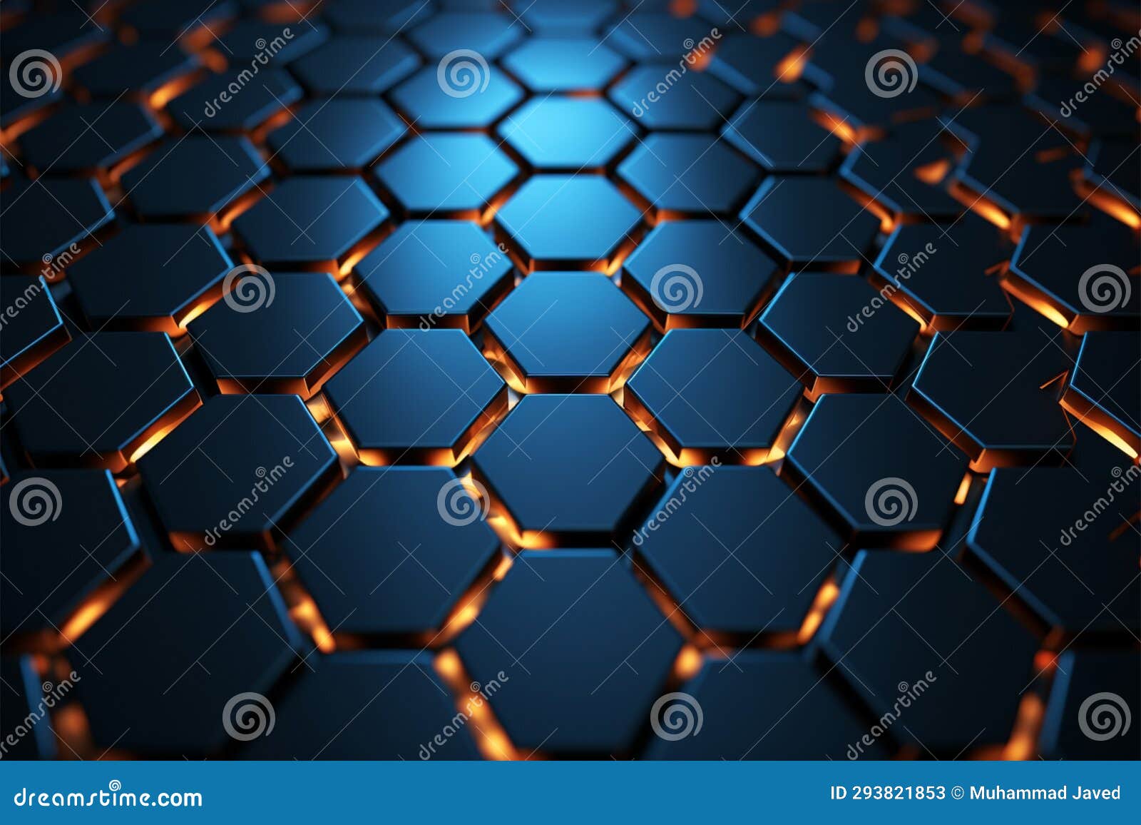 Futuristic Hexagonal Design in 3D, Set Against a Dark Sci Fi Backdrop ...