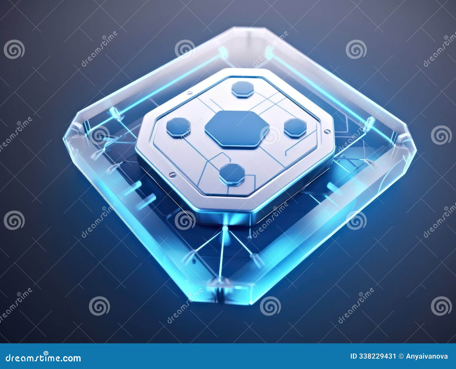 Futuristic Hexagonal LED Circuit Panel for Technology Design, Digital ...