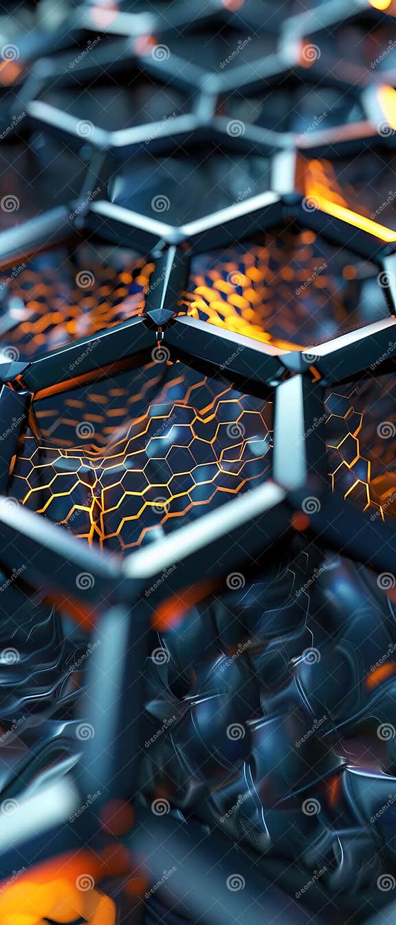 Futuristic Hexagonal Mesh a Concept for Advanced Materials Stock ...